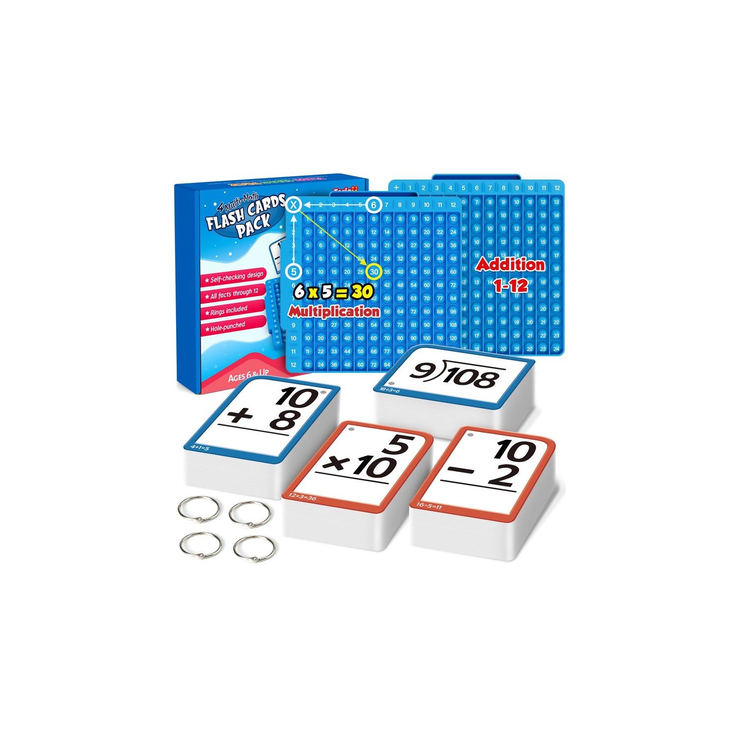 Torlam Math Flash Cards + Math Board, Math fidget toys,Times Table ...