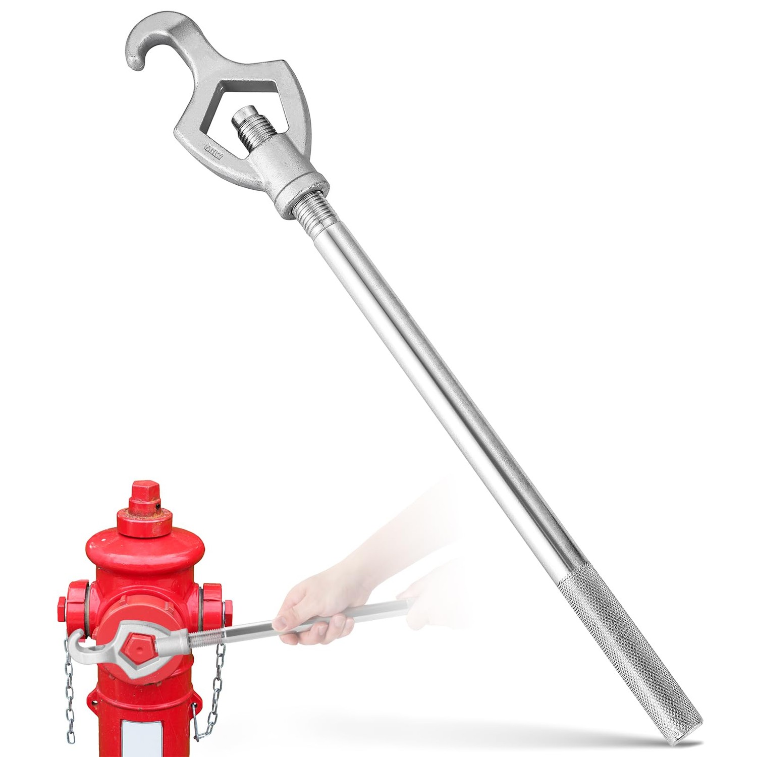 NATGAI Adjustable Fire Hydrant Wrench, 20" Spanner Tool Fits 1-1/2" to ...