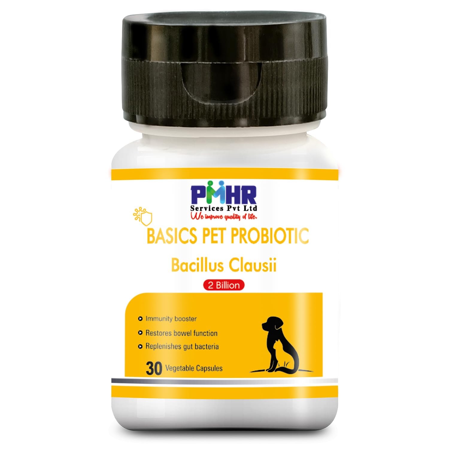Basics Bacillus Clausii 2 Billion CFU Probiotic Capsules for Dogs, Cats ...