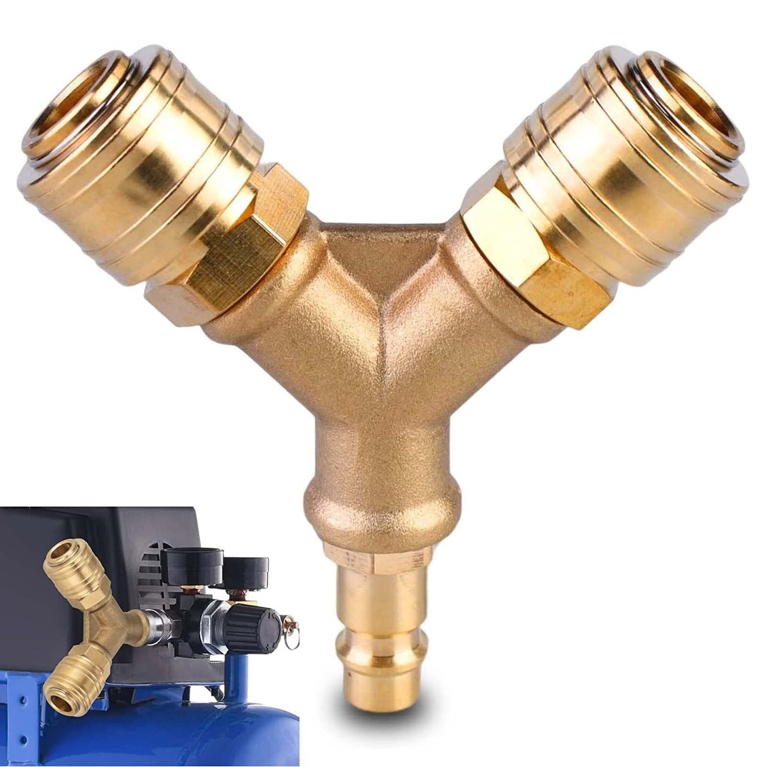 Compressed Air Distributor 2-Way, Compressed Air Couplings 1/4, Nw 7.2 ...