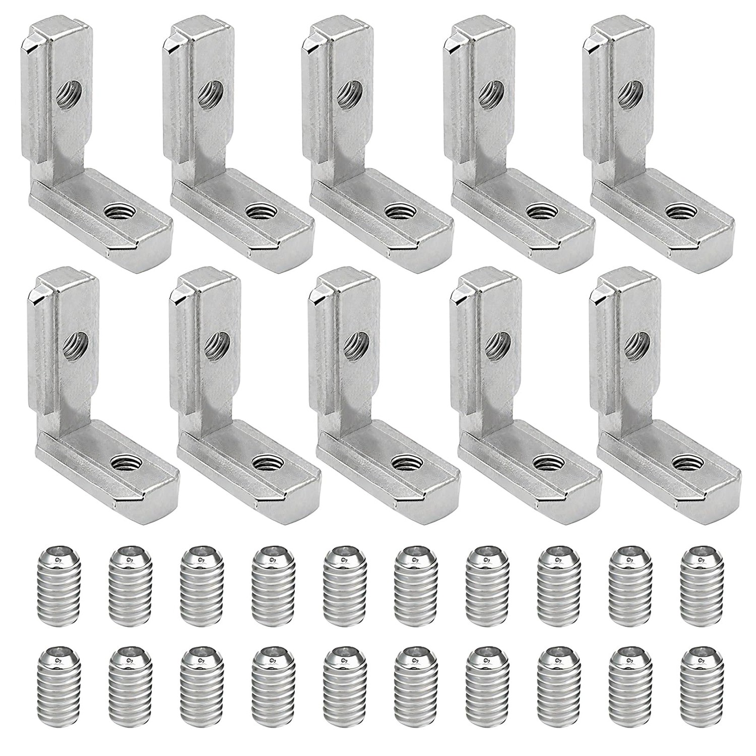 90° L-Shape Inner Corner Connector, Pack of 10 Aluminium Profile 30 x ...