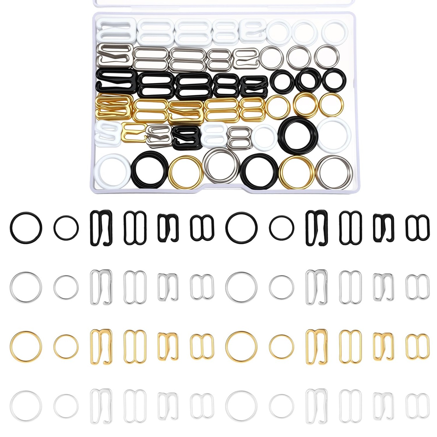 240 Pcs Swimsuit Bra Strap Hooks Bra Strap Slide Rings Replacement ...