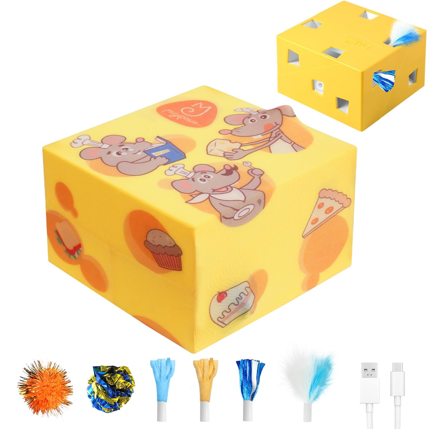 Migipaws Automatic MigiBox Plus Cat Toys 3 n1 Interactive Pounce ...