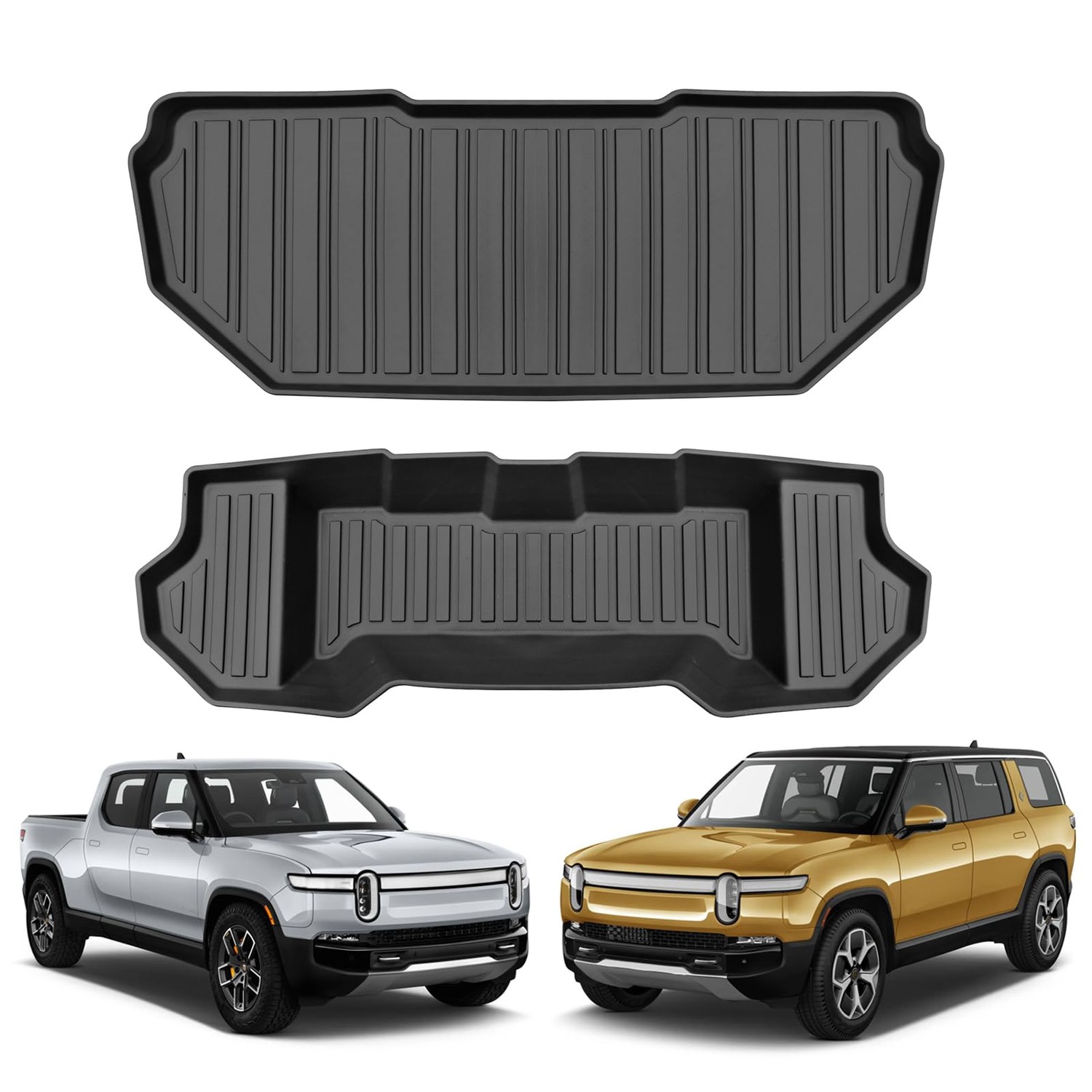 for 2022-2025 Rivian R1S/R1T Upper Lower Layer Front Trunk Mat Cargo ...