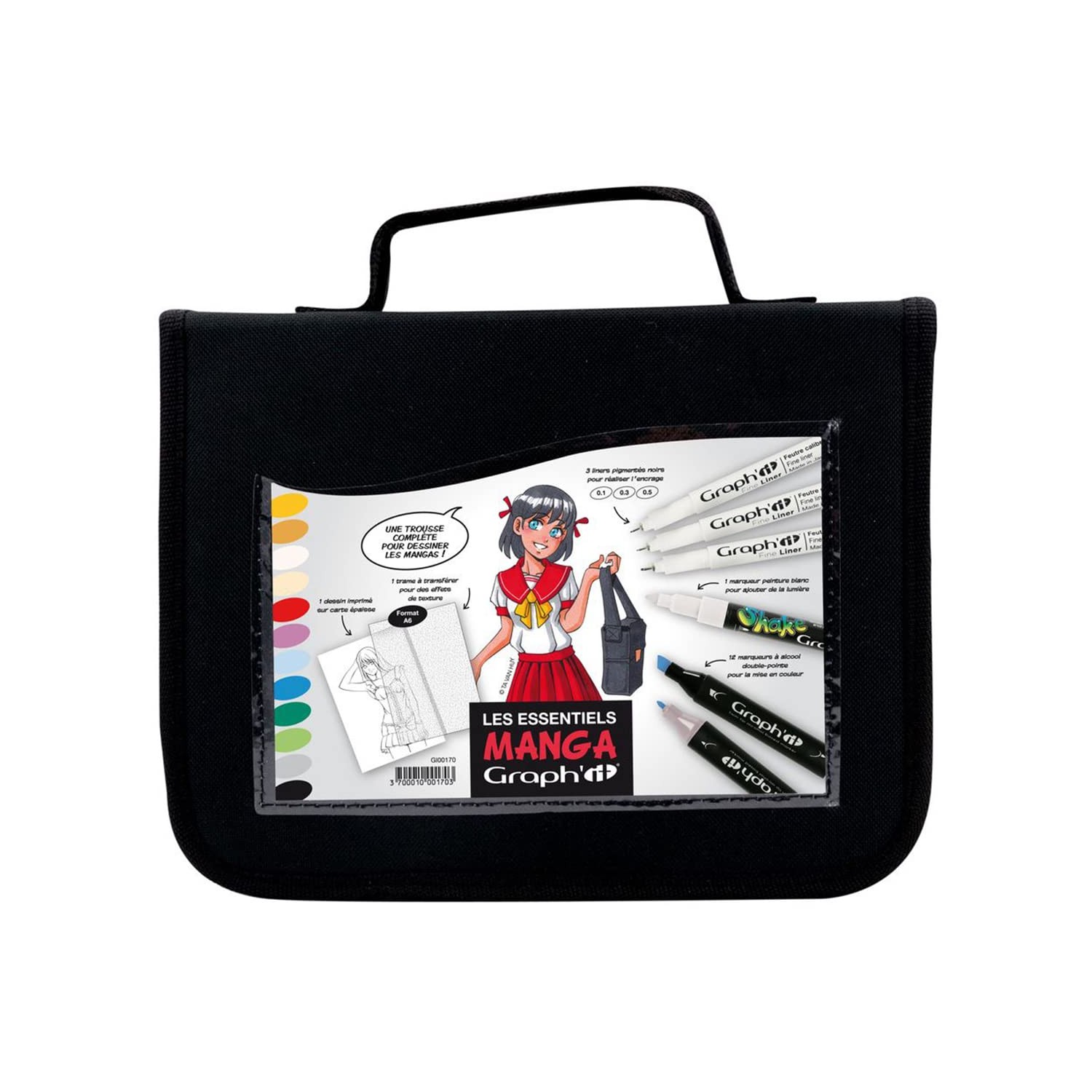 GRAPH'IT Marker Essentiels Manga Pen Case with 12 Alcohol Markers Dual ...