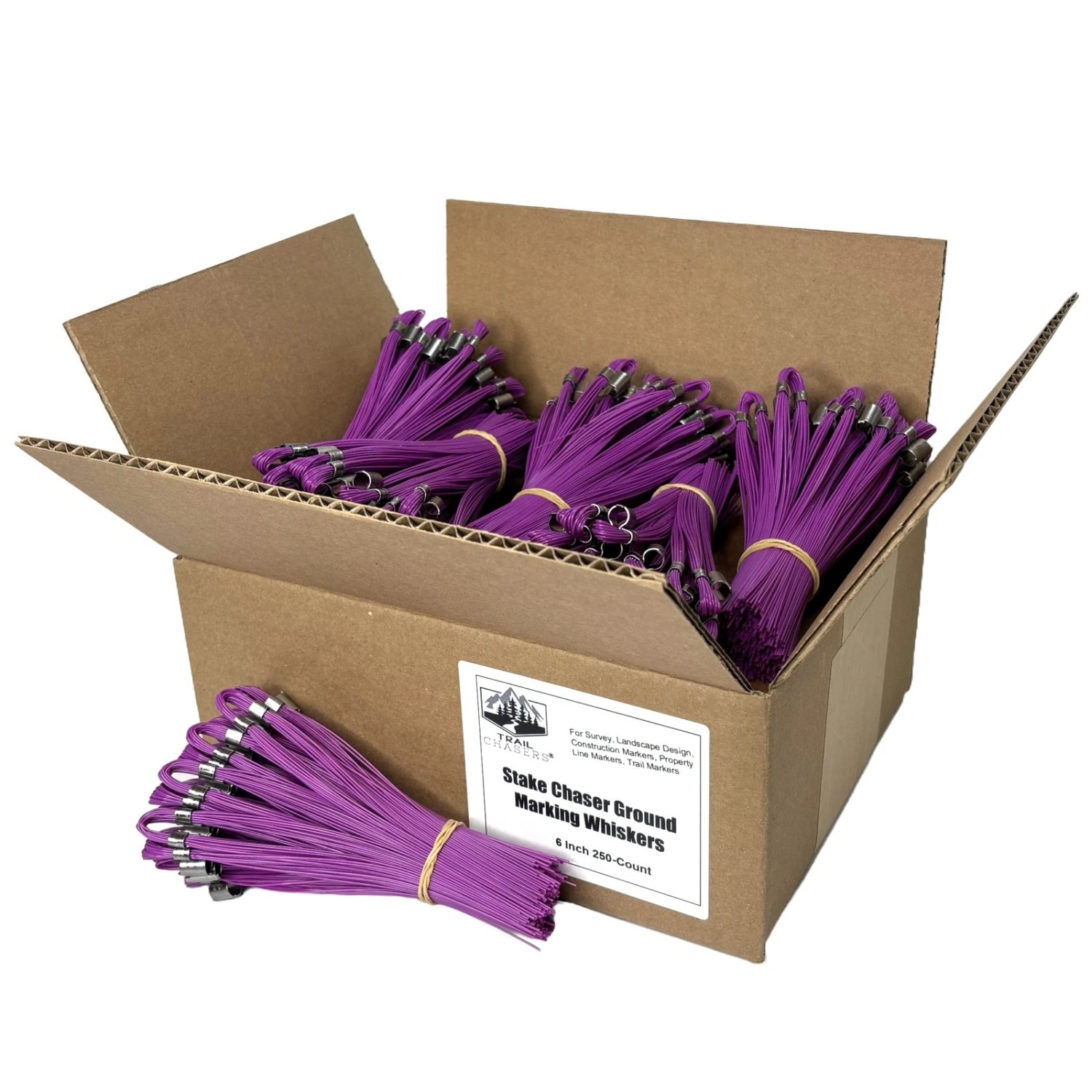 Trail Chasers Stake Chaser Purple 6 Inch Marking Flags for Survey ...