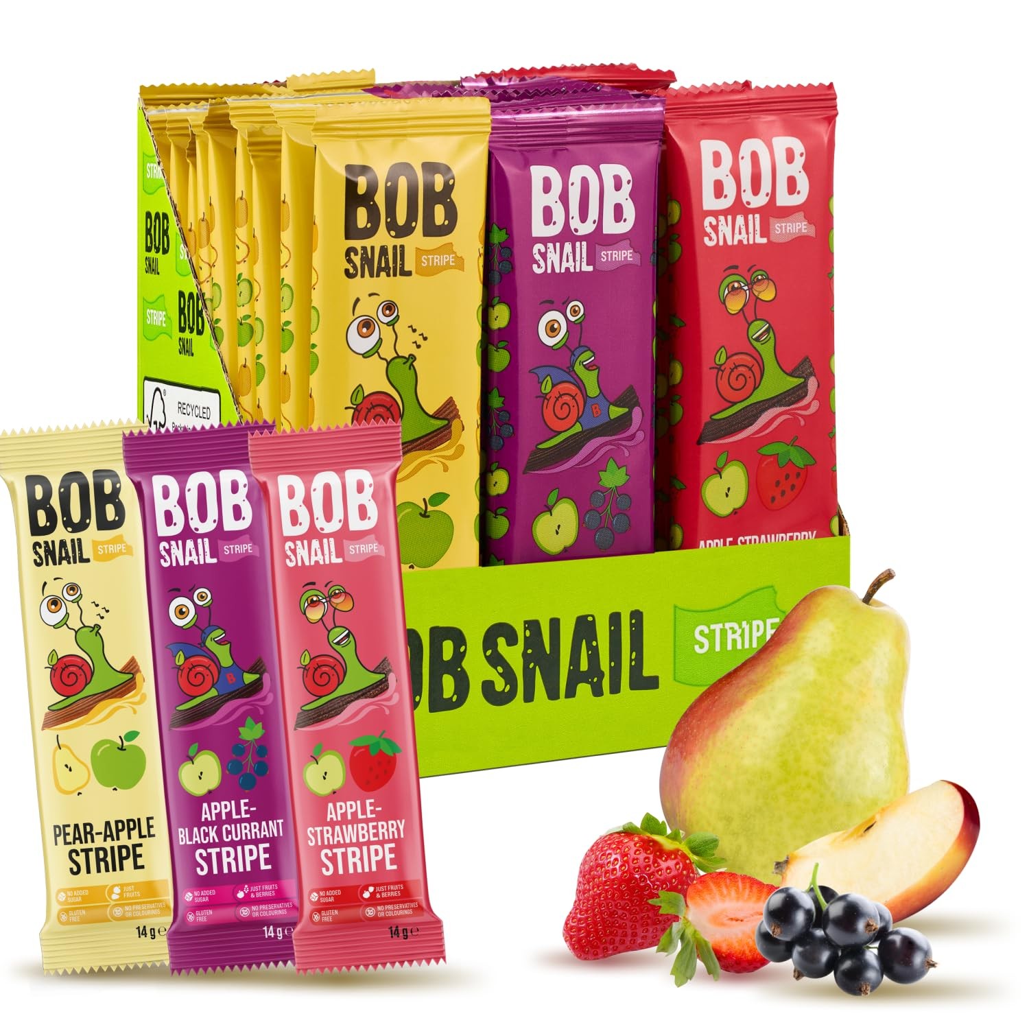 BOB SNAIL Healthy Organic Fruit Snacks for Kids and Adults–30 Organic ...