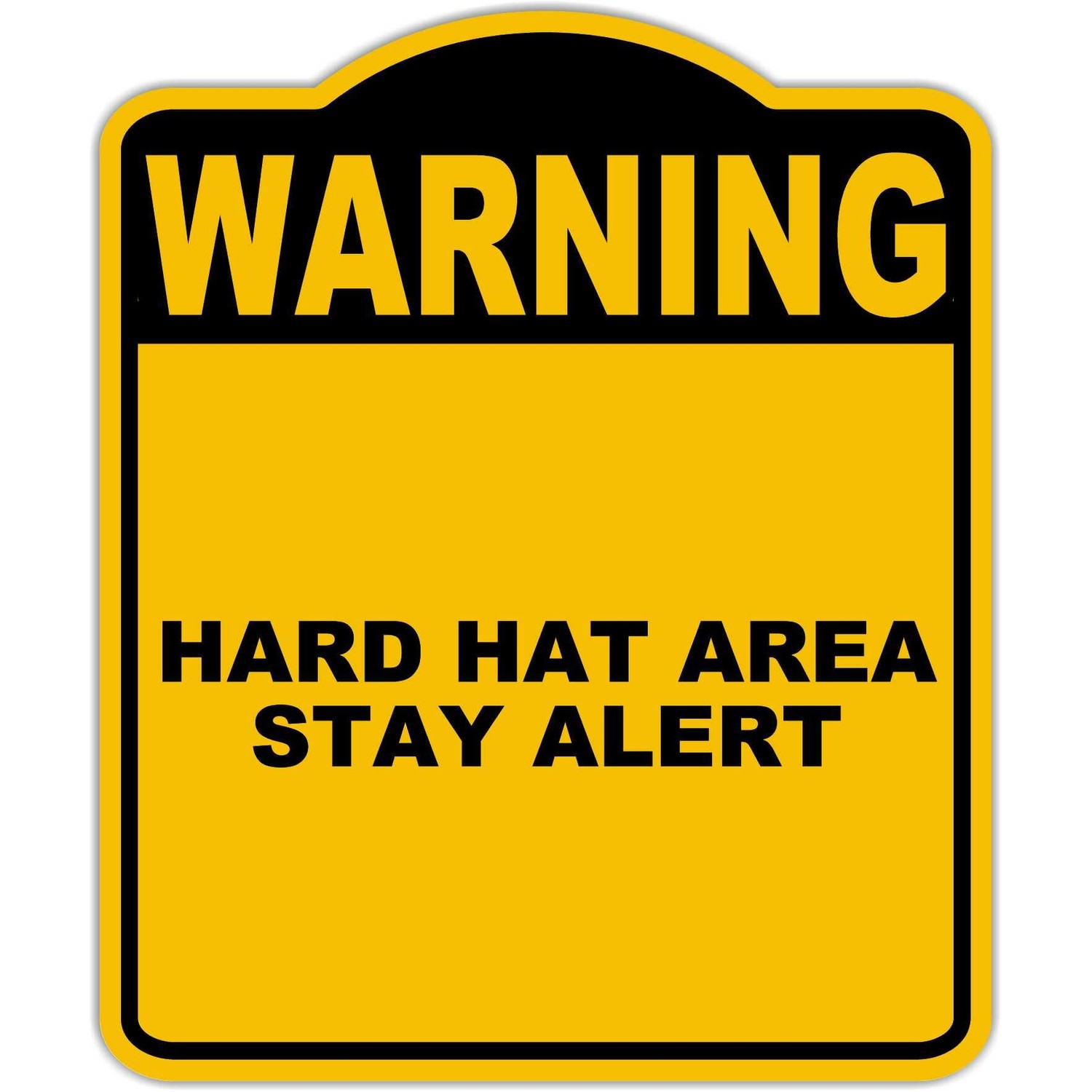 HARD HAT AREA STAY ALERT Warning Yellow Black Aluminum Composite Sign ...