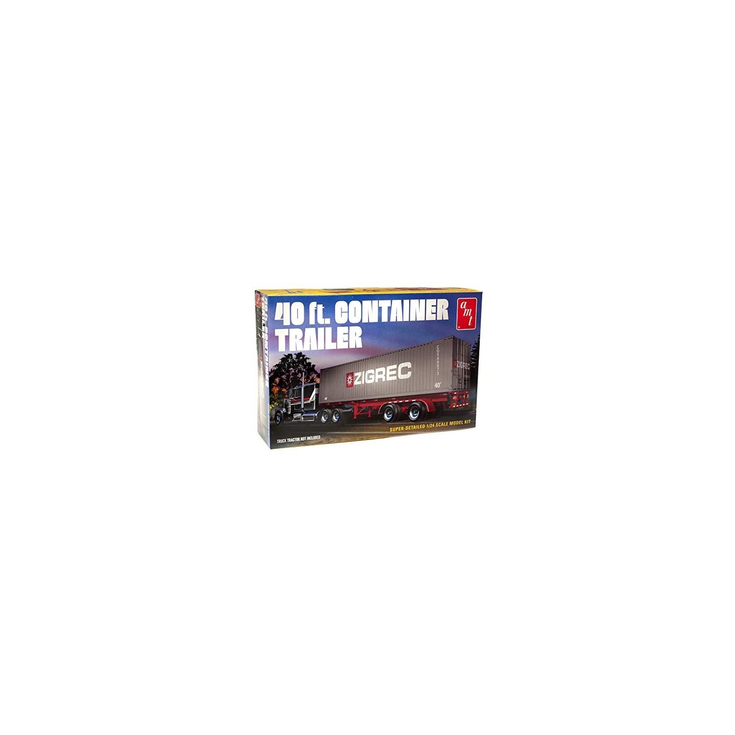 AMT 40' Semi Container Trailer 1/25 Scale Model Kit - ibspot.com