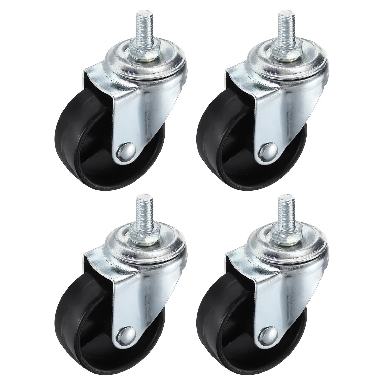 PATIKIL 2 Inch Stem Casters, 4 Pack Wire Shelf Caster Wheels Threaded ...