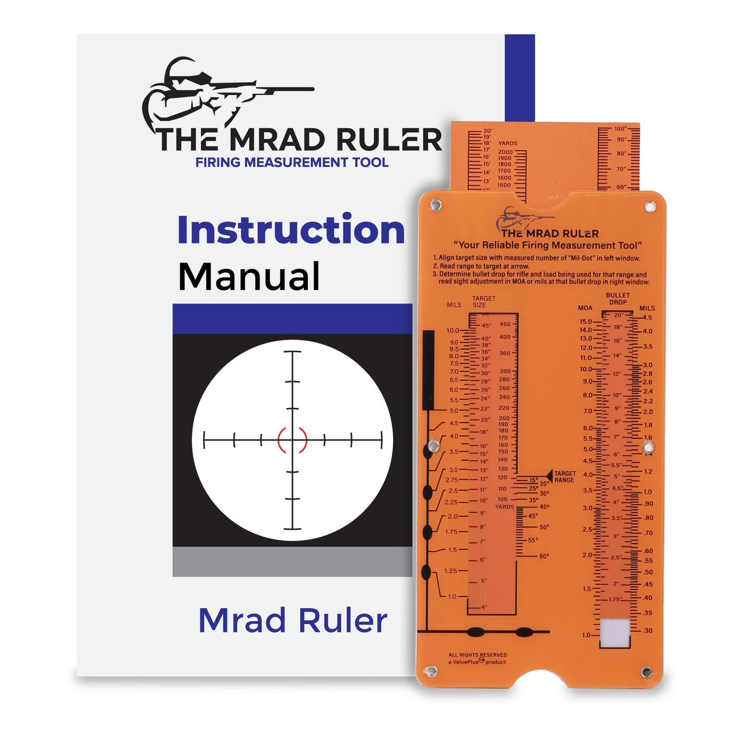 Value Plus Mrad Ruler - Long Range Shooting Slide Rule Calculator for ...
