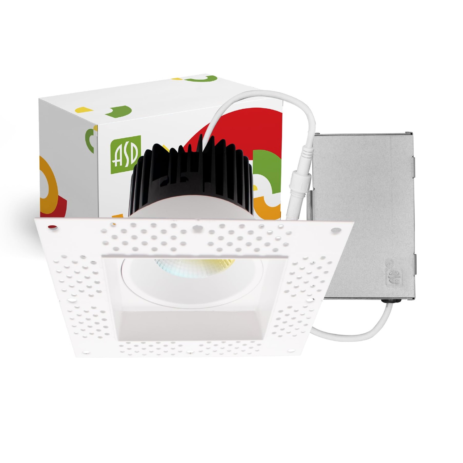 ASD Trimless LED Recessed Lighting 4 Inch, 15W 120V Square Commercial ...