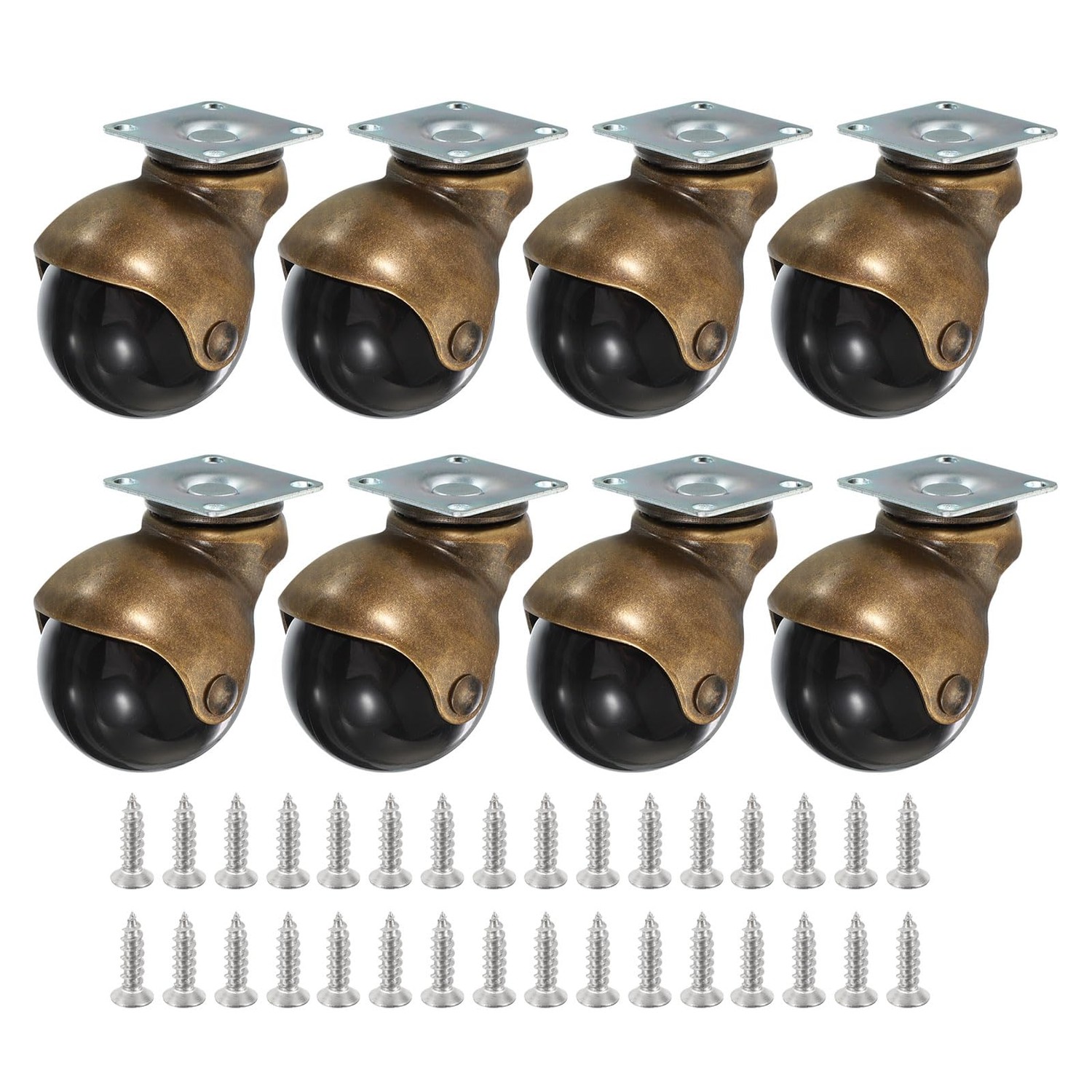 PATIKIL 2 Inch Ball Caster Wheels Set of 8, 360° Rotating Swivel Top ...