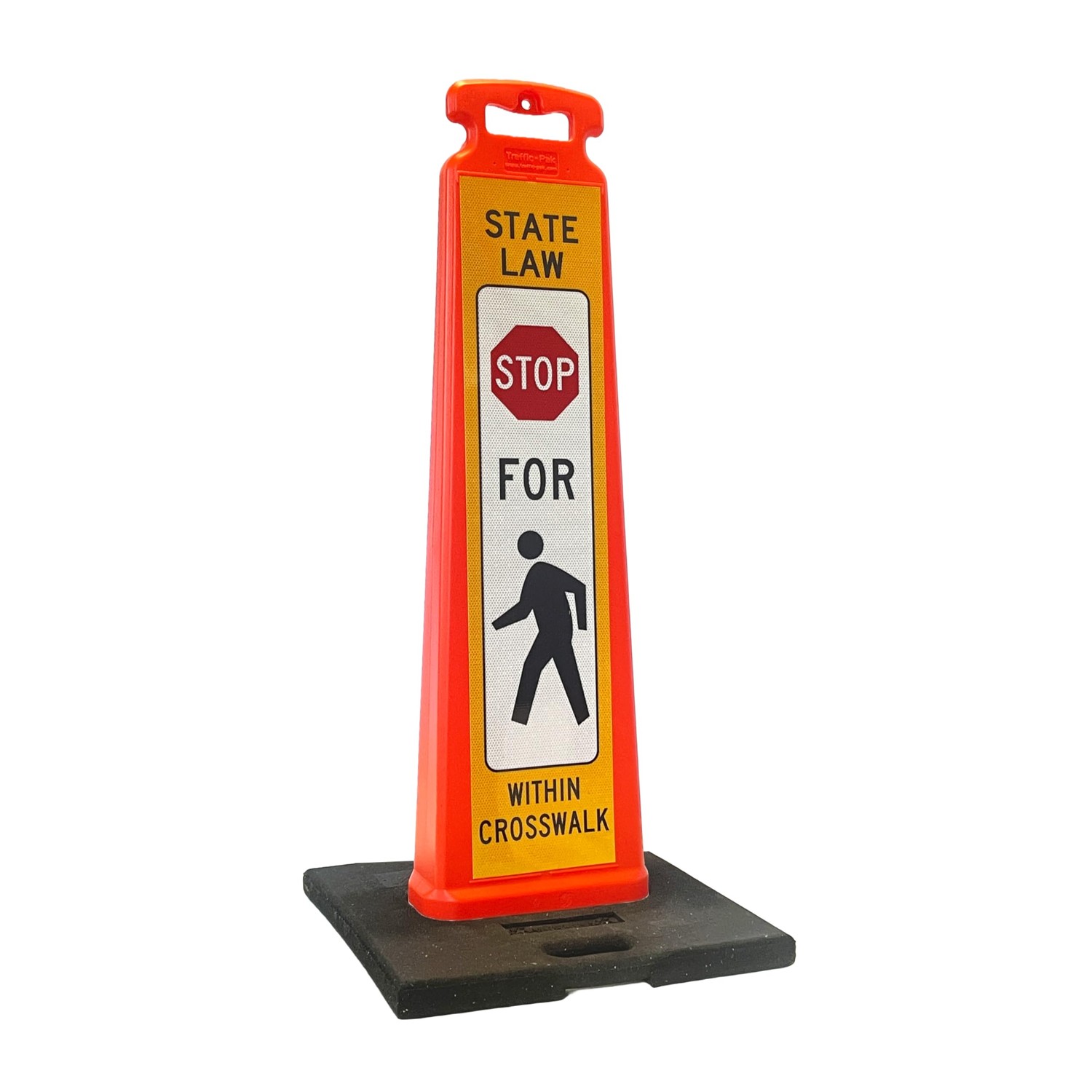 STOP FOR PEDESTRIAN Vertical Panel Sign Kit, Double-sided, Reflective ...