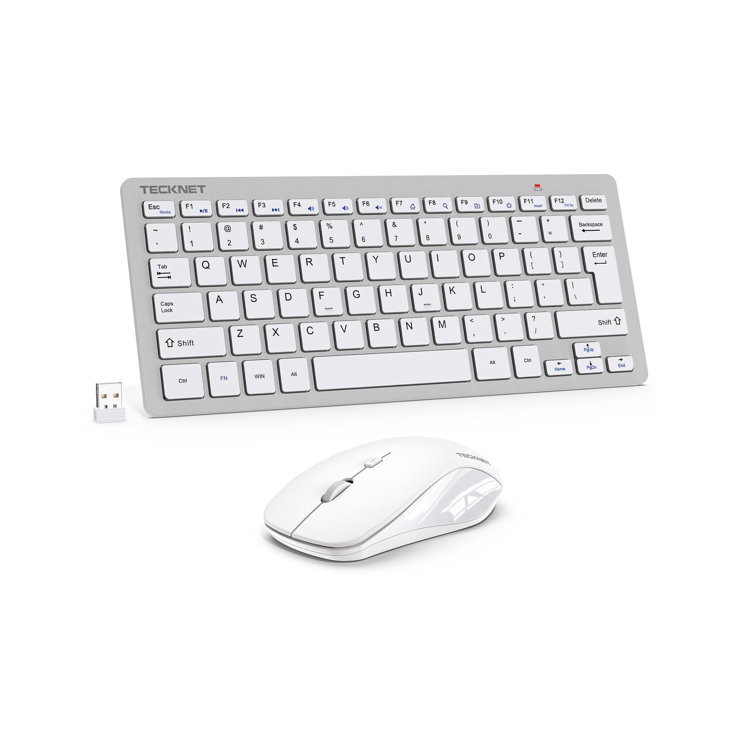 TECKNET Wireless Keyboard and Mouse Combo, Mini Cordless Computer ...