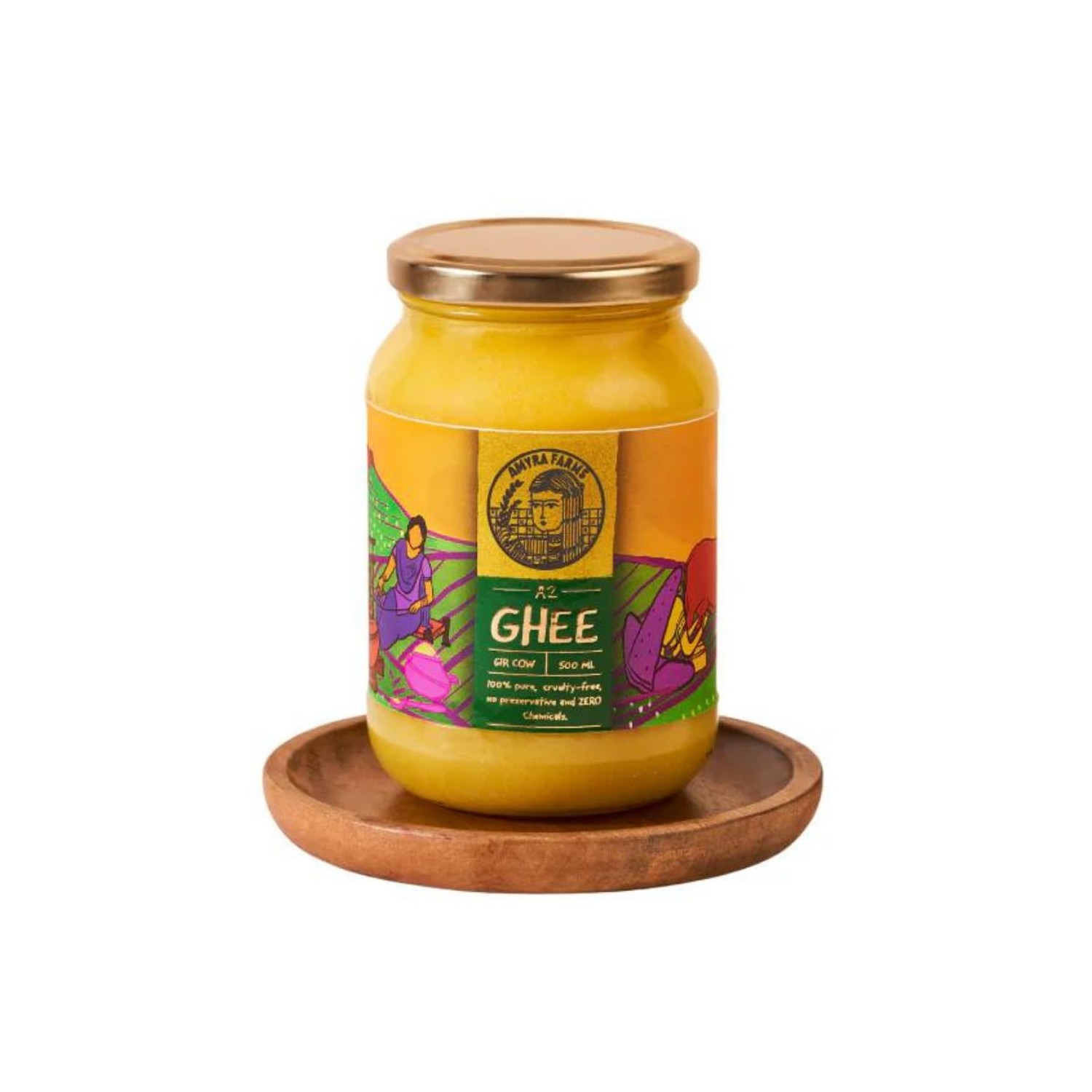 Amyra Farms Organic A2 Ghee - 1 Pound | Grass-Fed Gir Cow Ghee ...