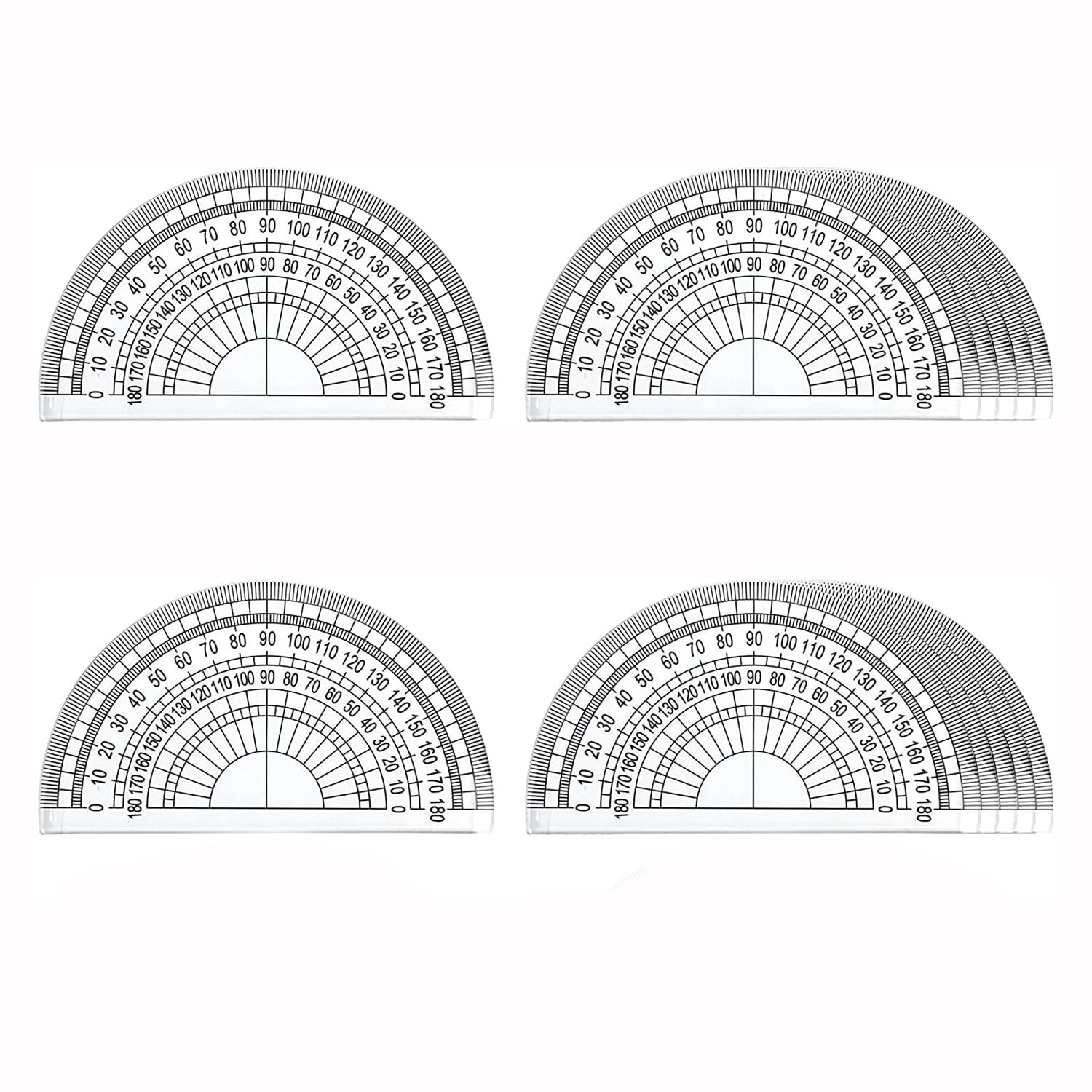 Math Protractors, EYLEER 10cm 180 Degrees Protractors Set, Clear ...