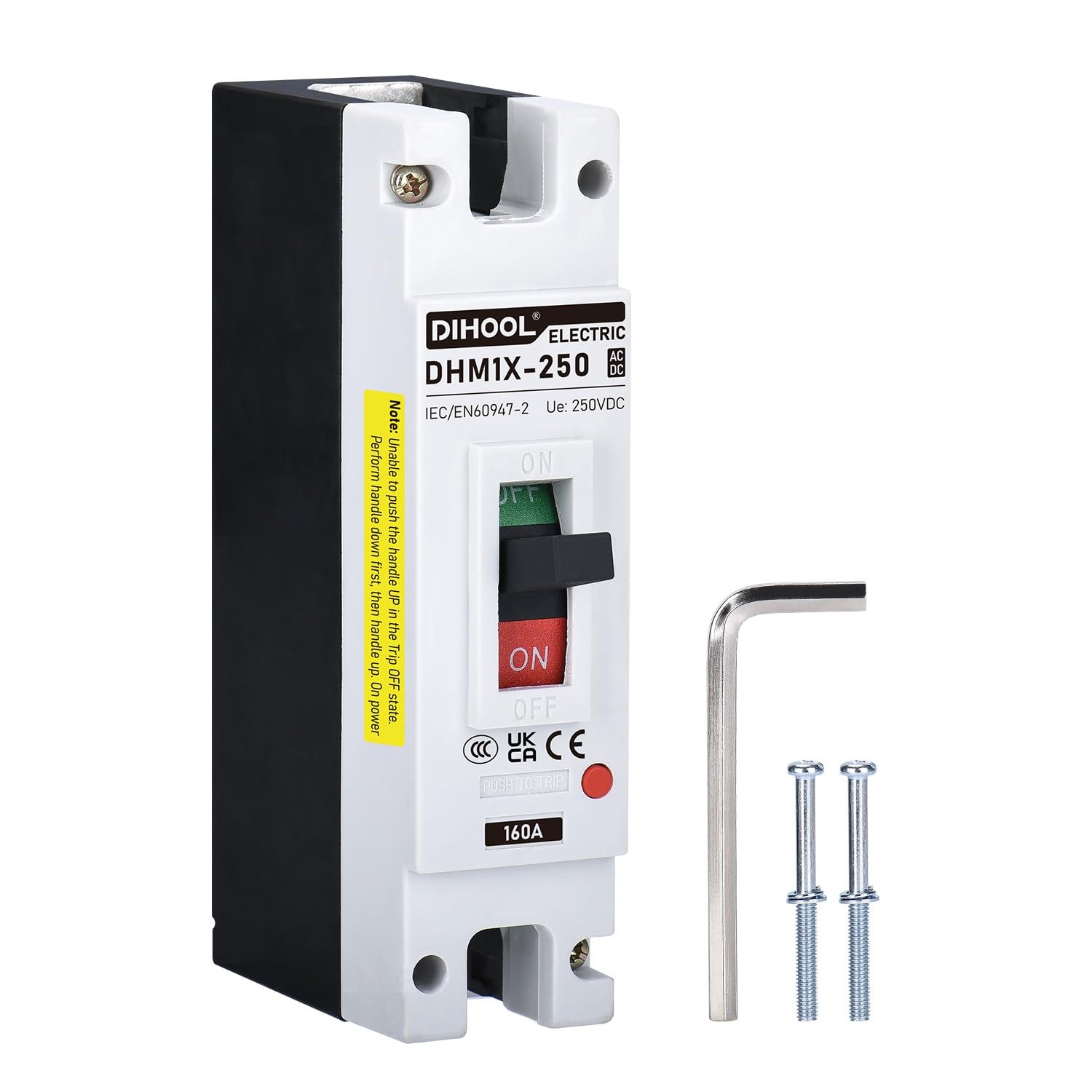 DIHOOL 160 A PV MCCB DC Isolator Switch, 1 Pole, DC250 V, Photovoltaic ...