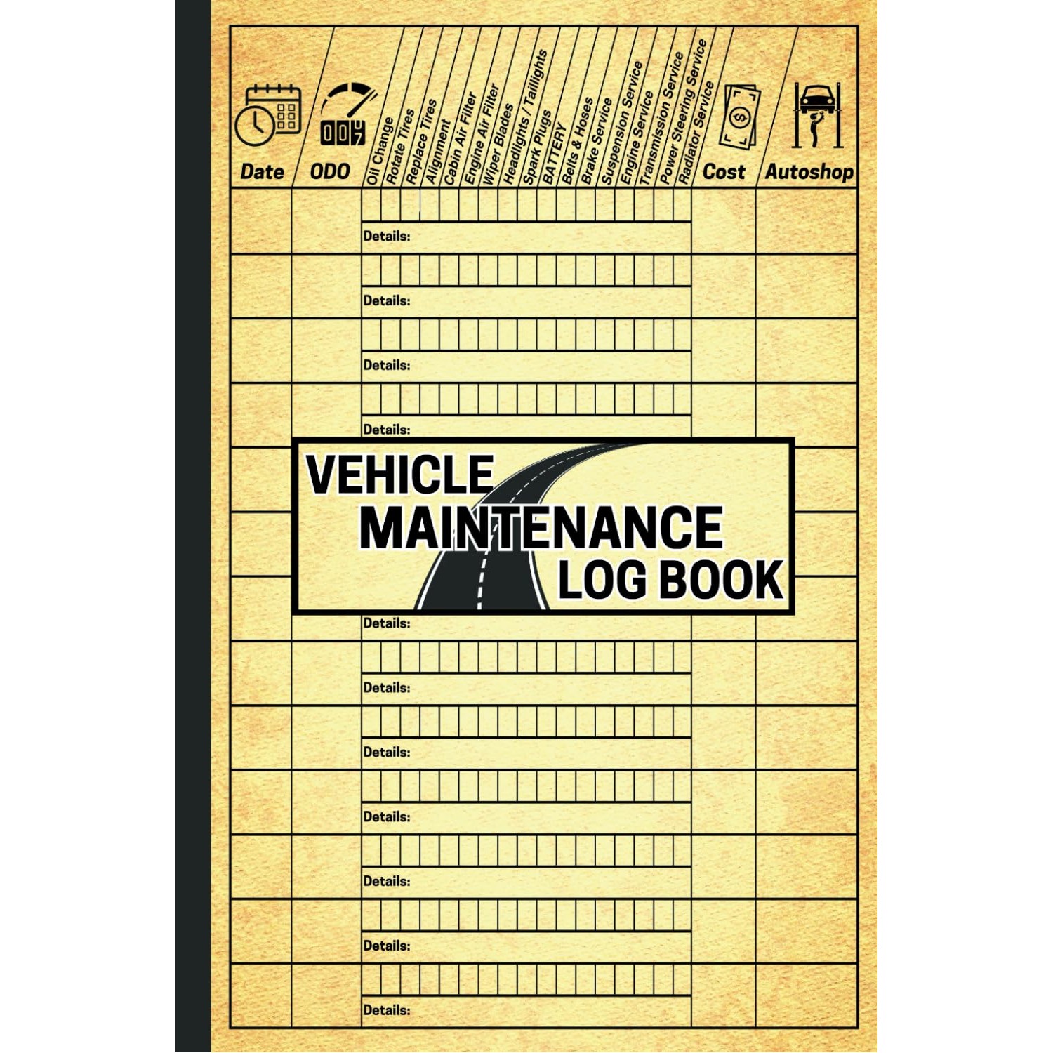 Vehicle Maintenance Log Book & Accident Checklist: Car Maintenance Log ...