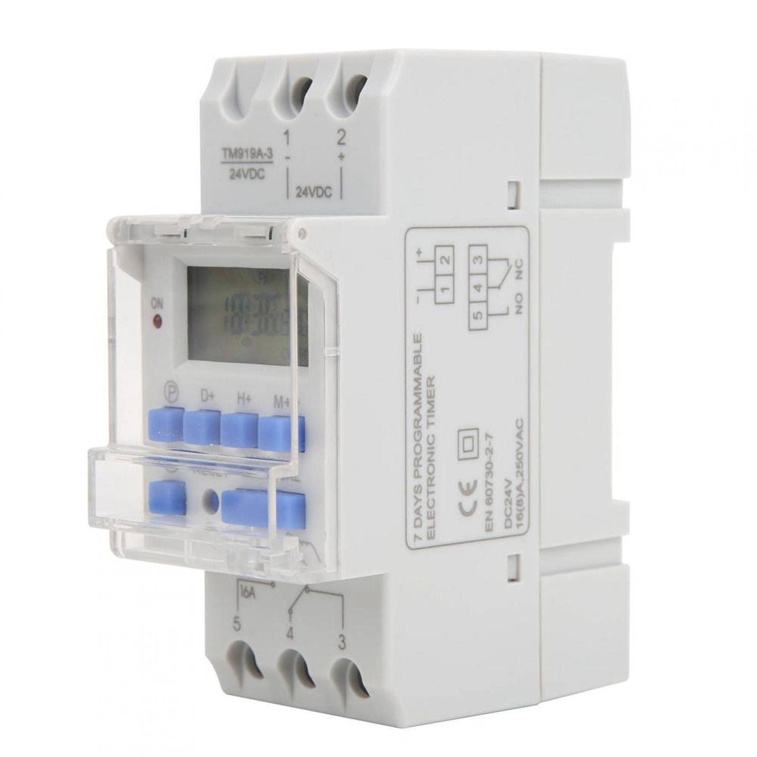 TM919A-3 Weekly Digital Timer, 24 V DC 16 A Timer, 7 Day Programmable ...