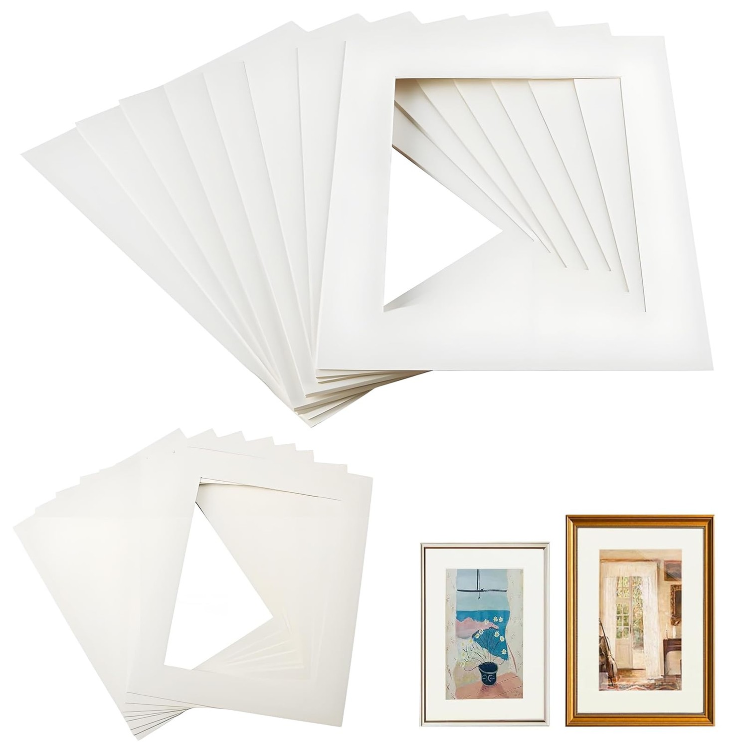 DEFIYEAR Picture Mounts for Frames, 8 Pcs 8 x 10'' and 8 Pcs 5 x 7 ...