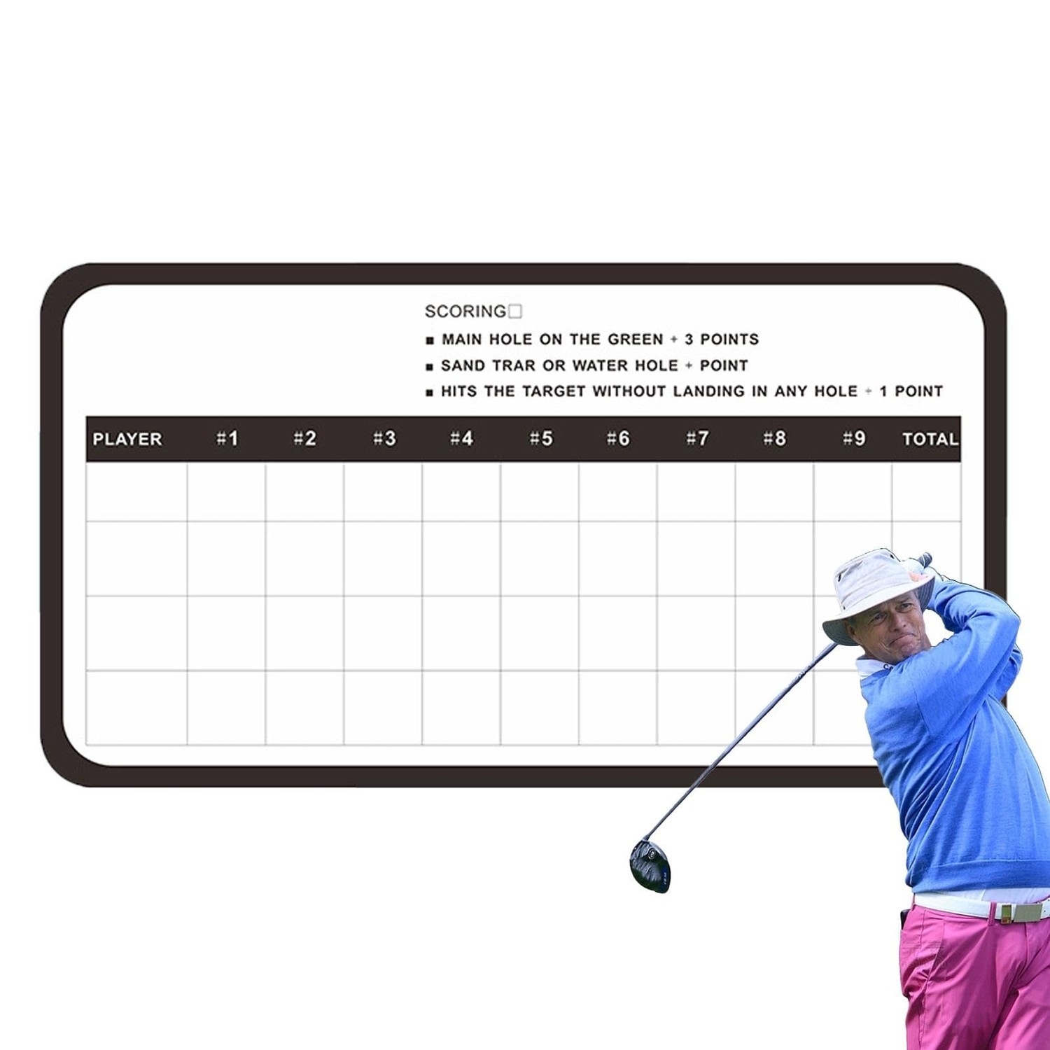 Golf Whiteboard - Reusable Data Record Board | Reusable Data Record ...