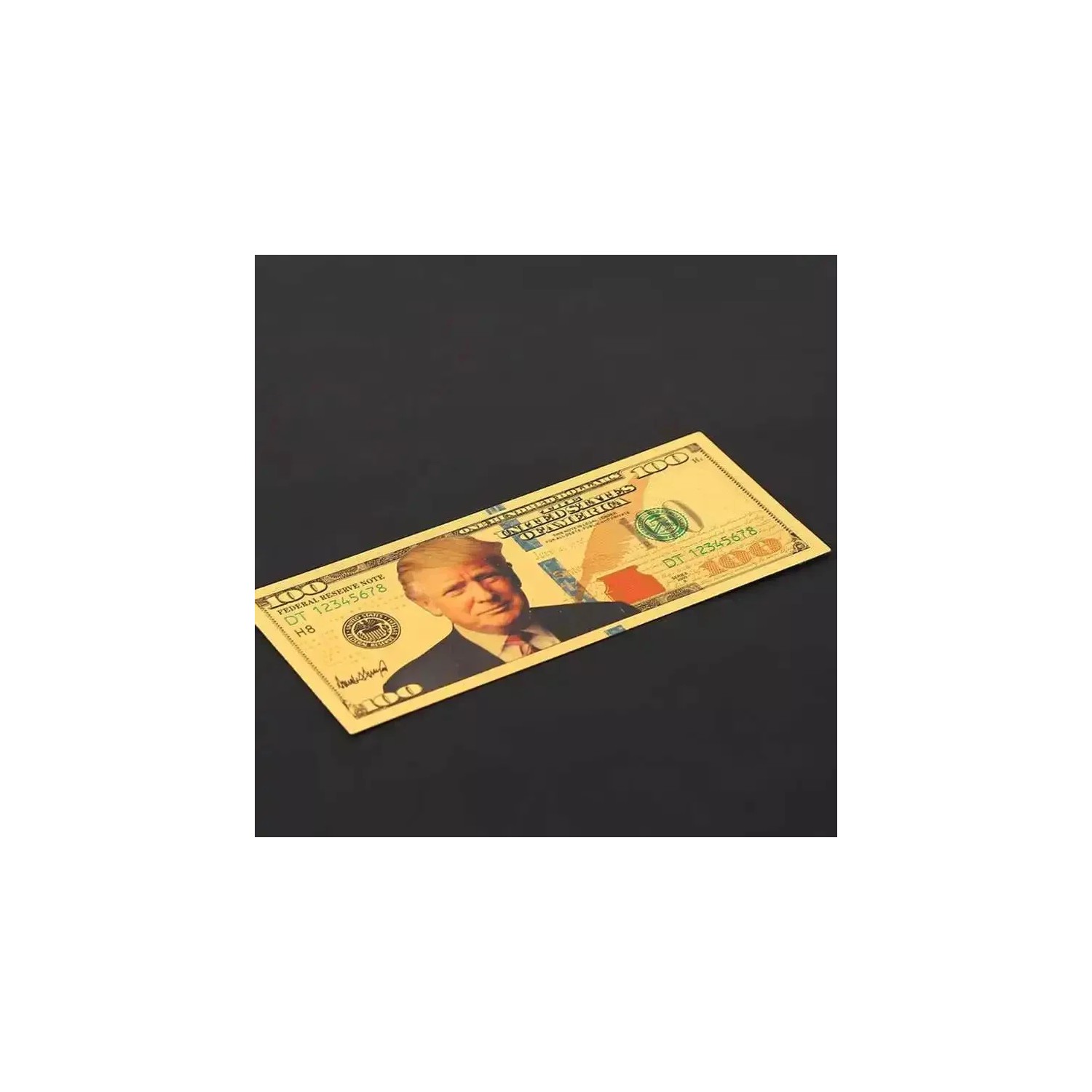 One Bill President Donald Trump Colorized $100 Dollar Bill Gold Foil ...