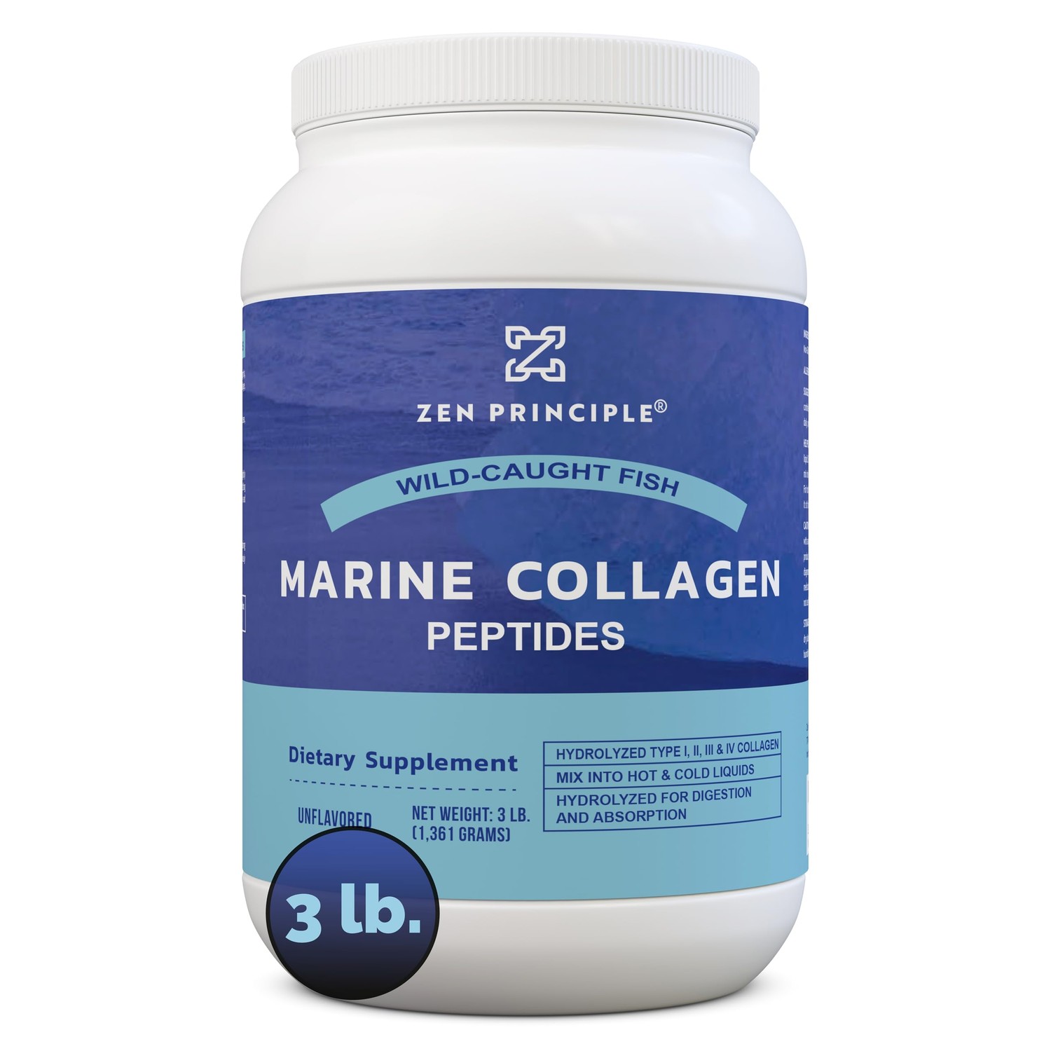 Zen Principle Zen Principle Marine Collagen Peptides Powder 3 lb. Wild ...