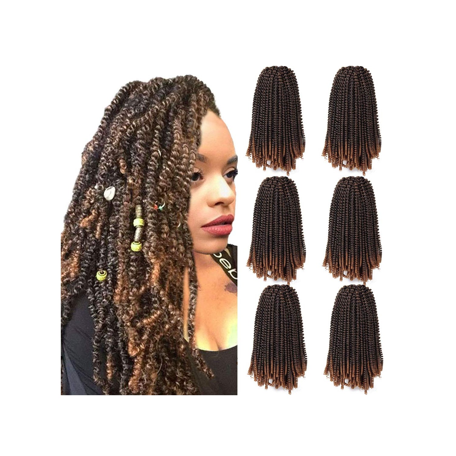 6 Packs Spring Twist Braiding Hair Spring Twists Bomb Twist Hair ...