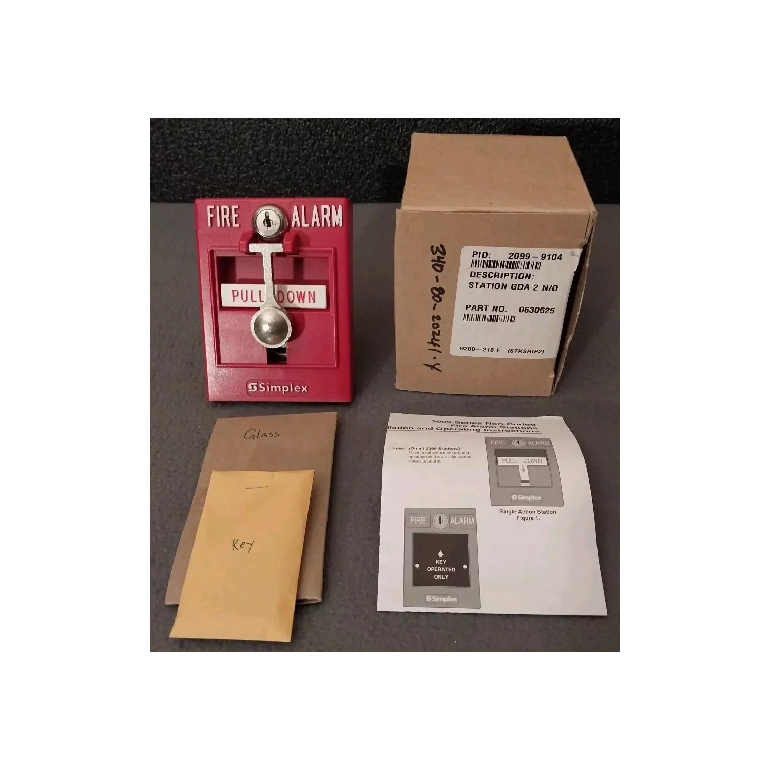 Simplex NEW Simplex 2099-9104 Double Action w/ Break Glass Pull Down ...