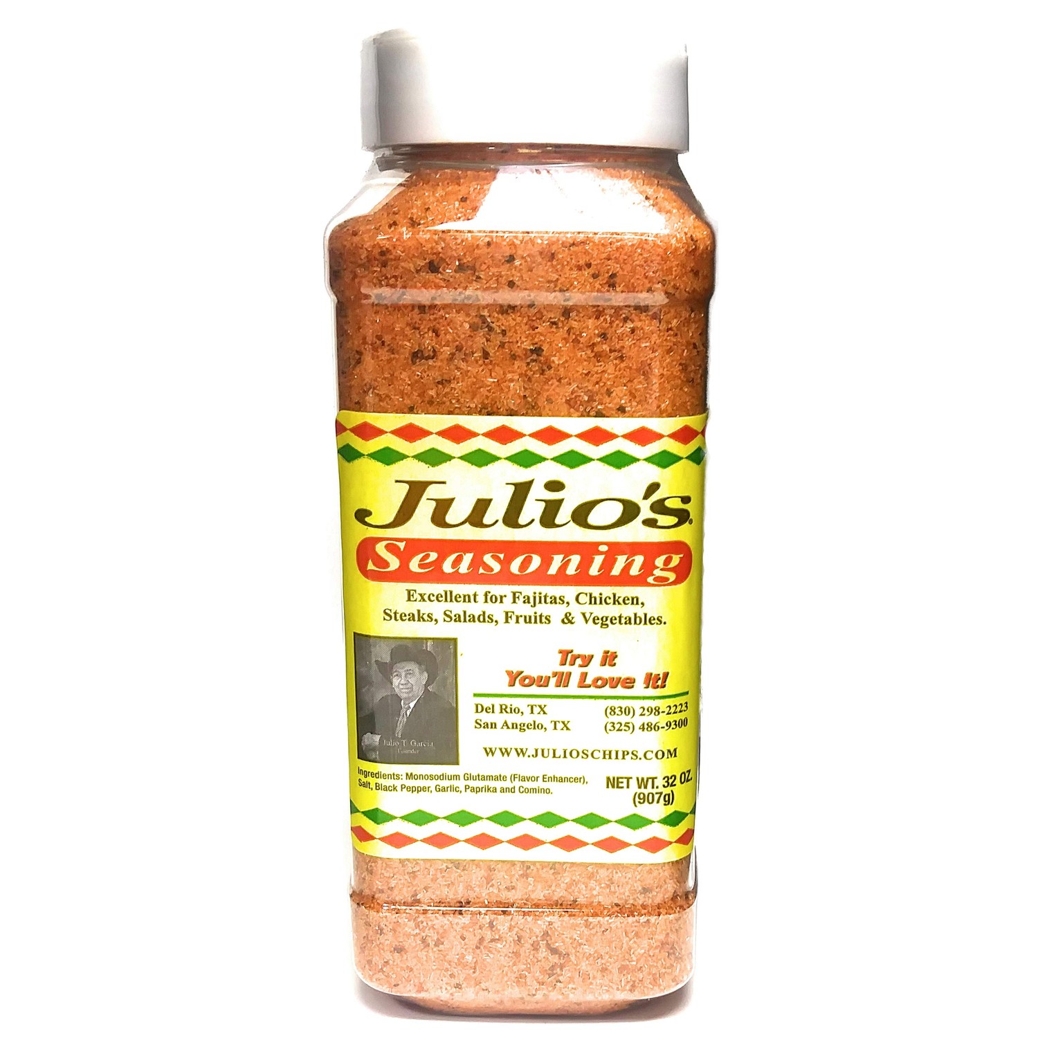 Julio's Seasoning 32oz (2 lb) Restaurant Bottle - Texas' Favorite ...