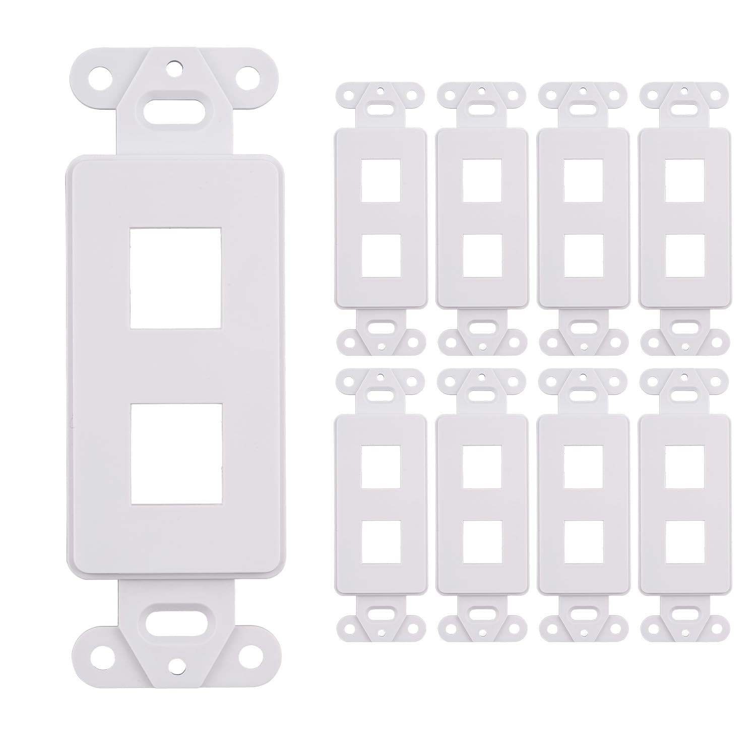 Decora Wall Plate Keystone Insert, 2 Gang Jack White WallPlate 1/2/3/4 ...