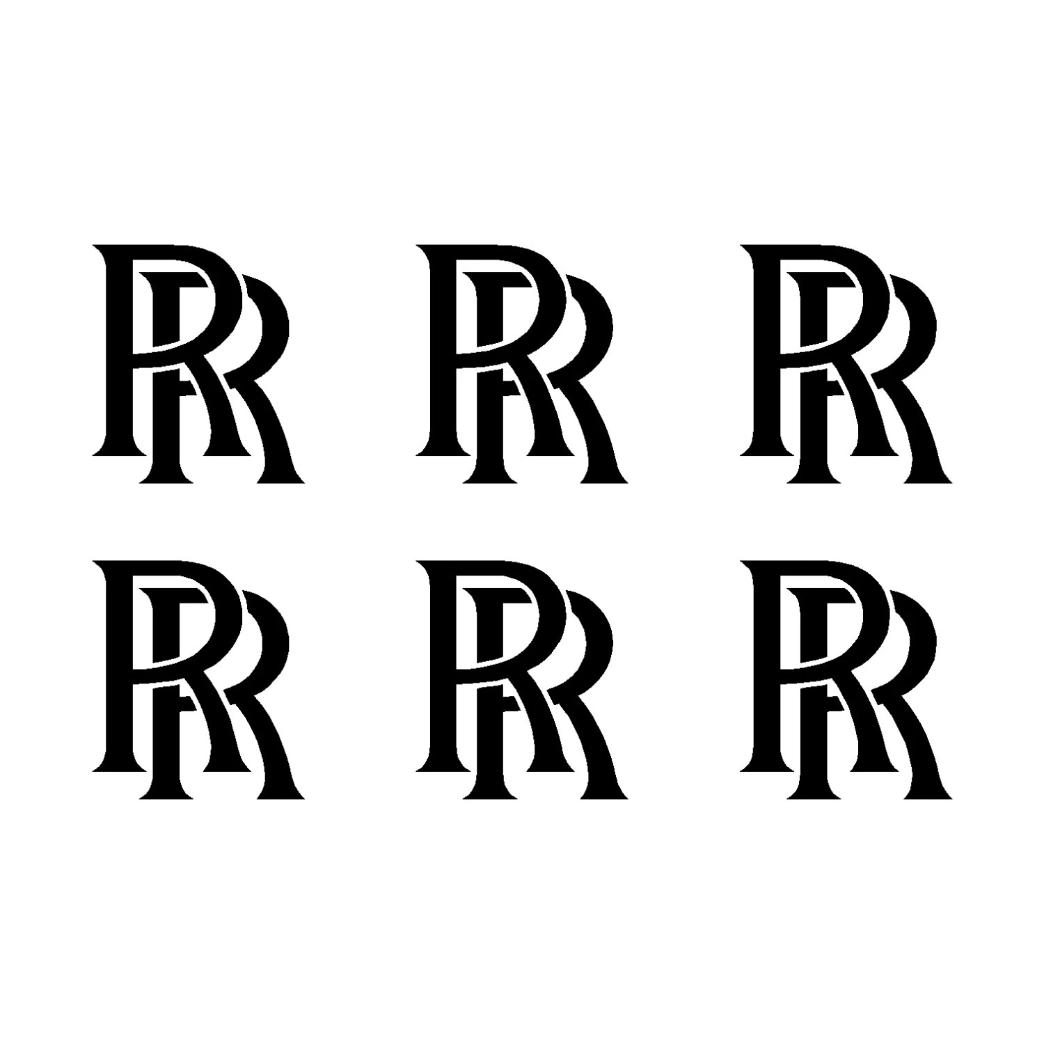 Oracal Rolls Royce Logo Vinyl Decals Phone Laptop Dash Small 1.5 ...