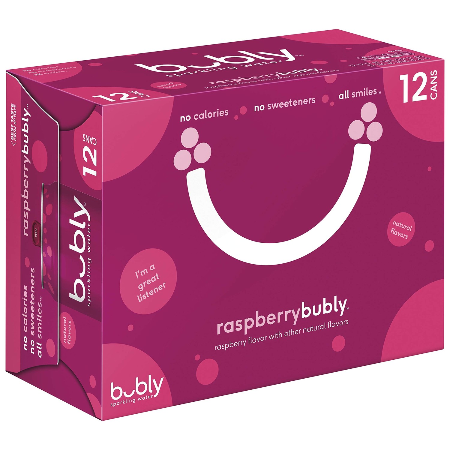bubly Sparkling Water, Raspberry, 12 fl oz. cans (12 Pack) - ibspot.com