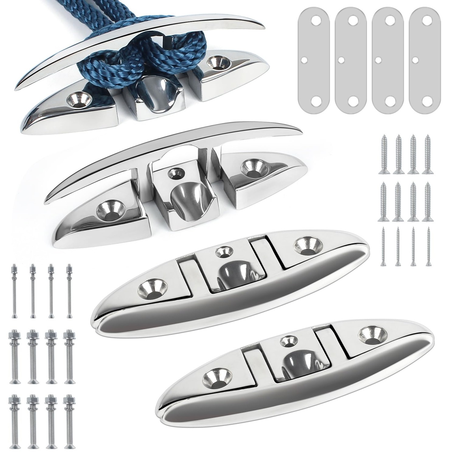 Folding Boat Cleats 5 Inch 4 Pack, Boat Cleats Dock Cleats 316 ...