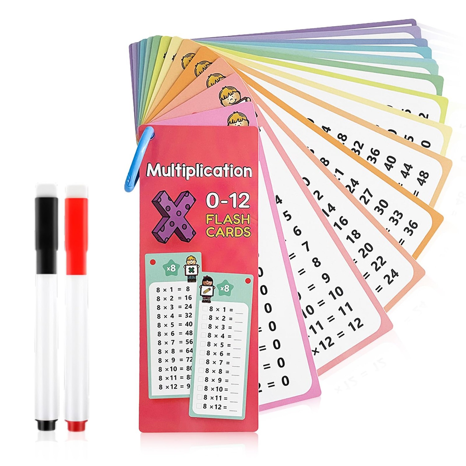Times Tables Flash Cards, 0-12 Multiplication Flash Cards, 15 Sheet ...