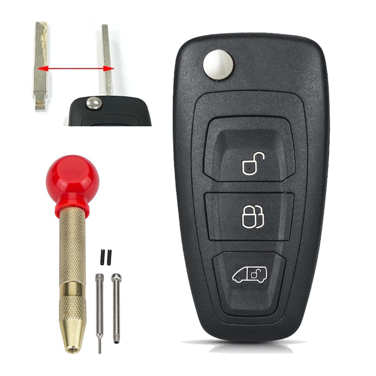 3 Buttons For Ford Transit MK8 key Ford Transit Custom Key Fob Case ...