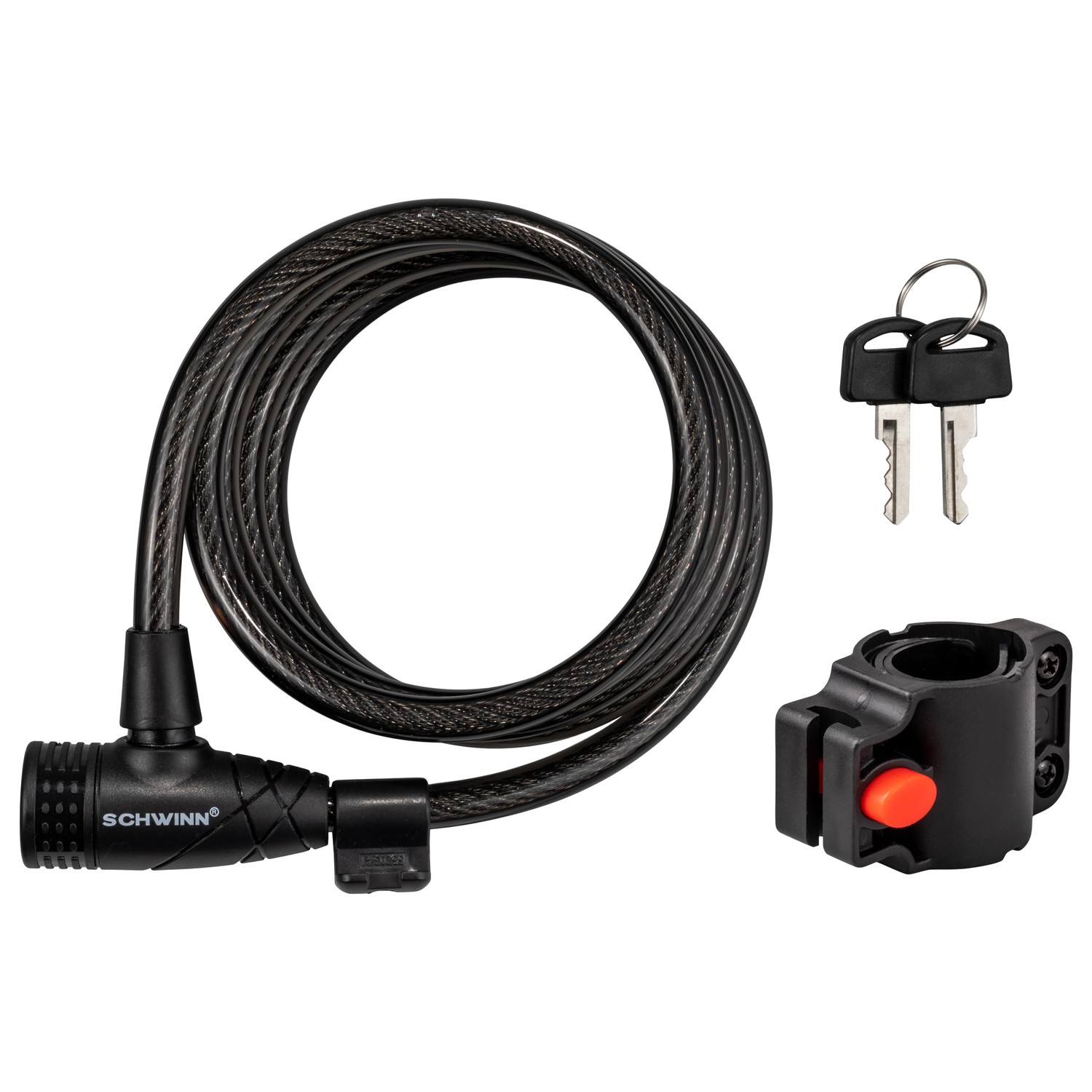 Schwinn Bike Key Lock in Braided Steel Cable, 2 Keys Included, 6 feet x ...