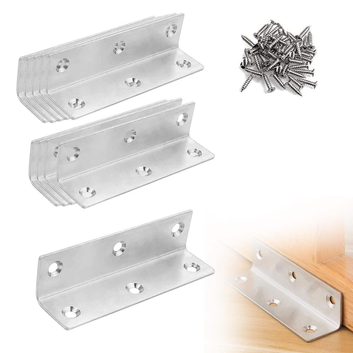L Shape Angle Connector, Pack of 10 Stainless Steel Angle Corner ...