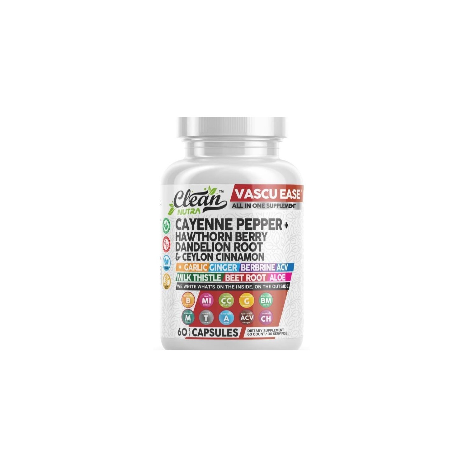 Clean Nutra Cayenne Pepper Supplement with Hawthorn Berry Capsules ...