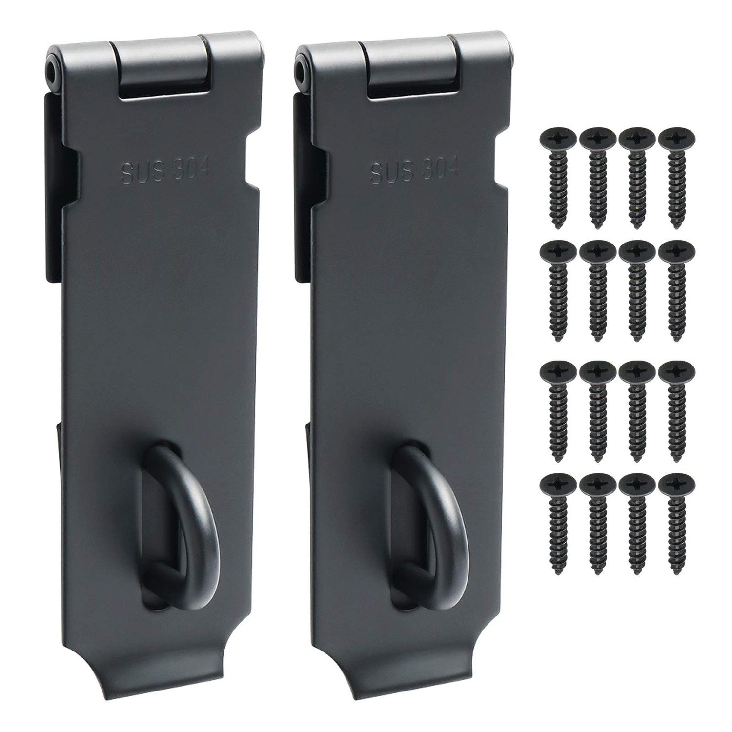 Alise 2pcs Door Hasp Latch Lock,5 Inch SUS 304 Stainless Steel Safety ...