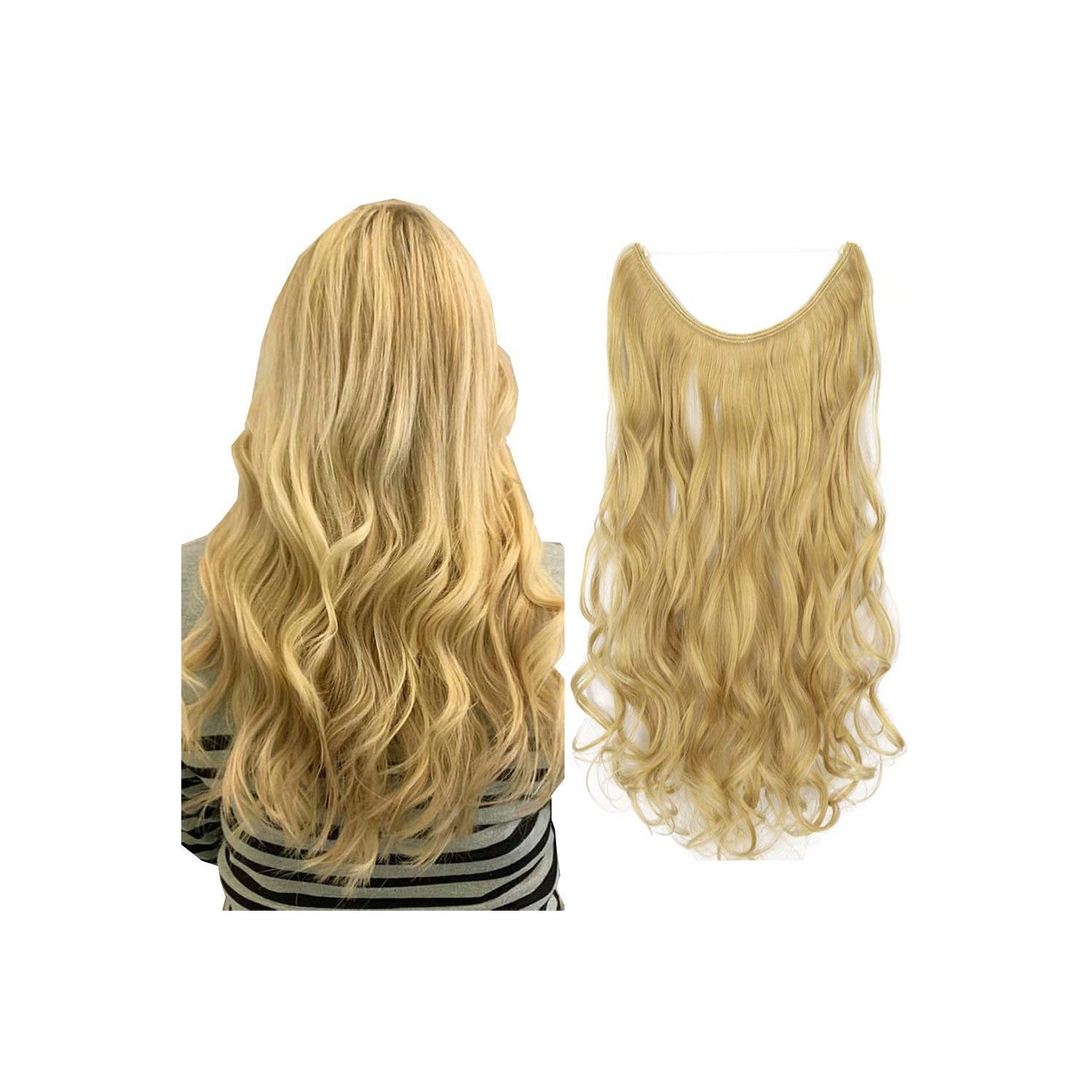 iLUU Hair Extensions Flip in Synthetic Hair 18" 80g #25/613 Highlights ...
