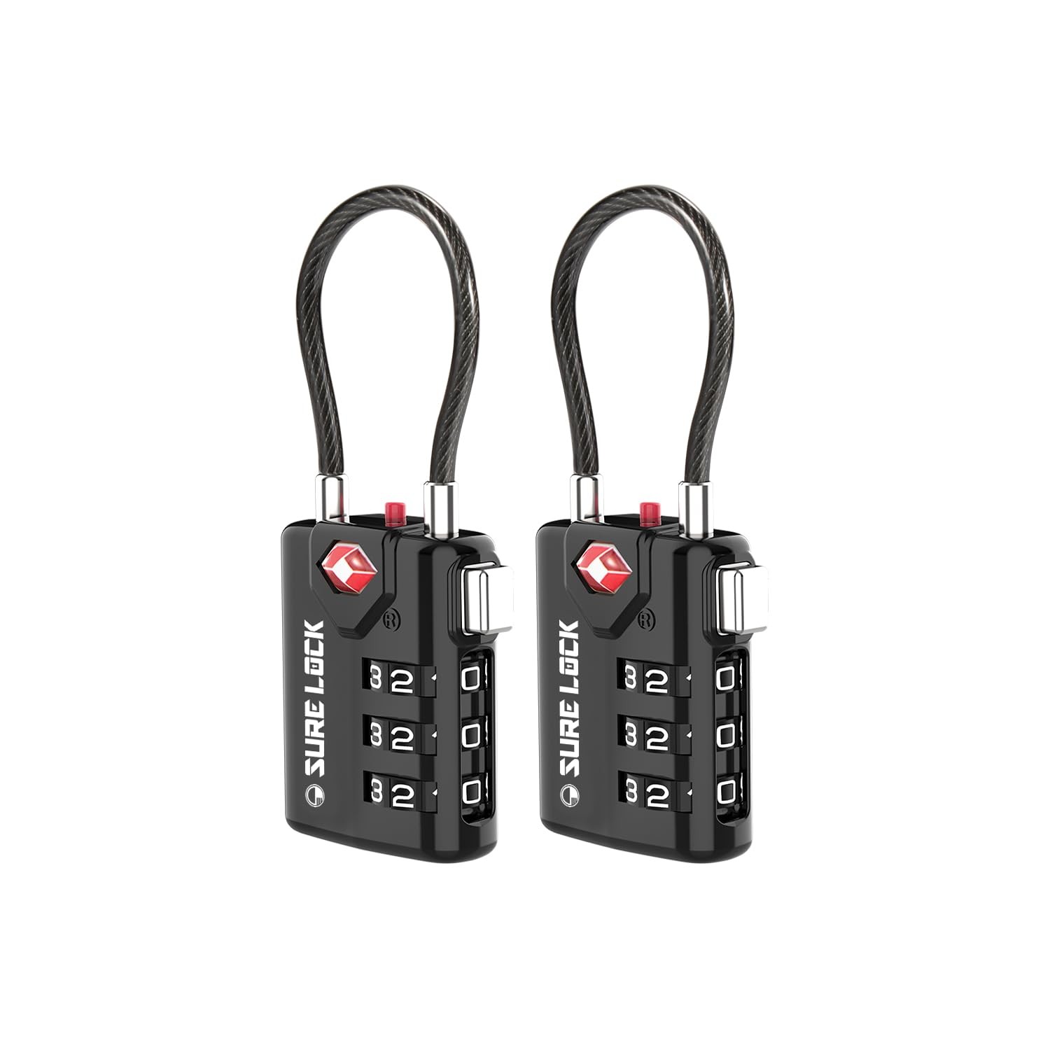 SURE LOCK TSA Compatible Travel Luggage Locks, Inspection Indicator ...