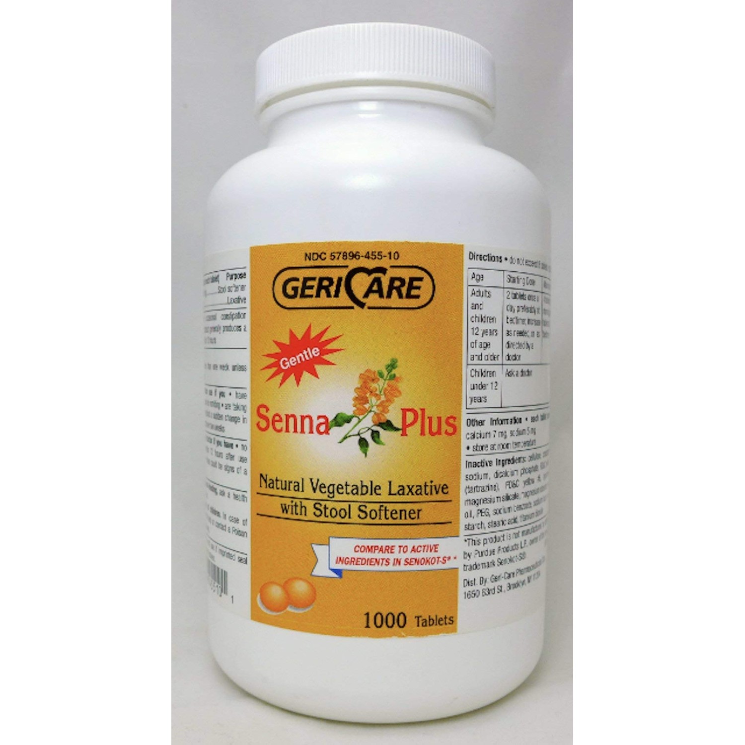 Healthstar Senna Plus Laxative Tablets 50 mg / 8.6 mg Strength Docusate ...
