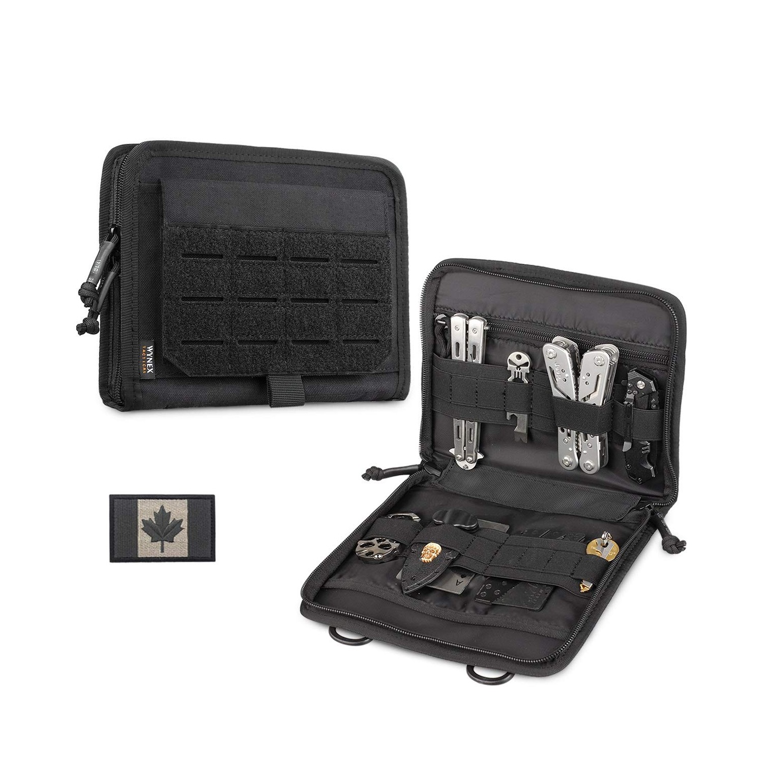 WYNEX Tactical Folding Admin Pouch, Molle Tool Bag of Laser-Cut Design ...