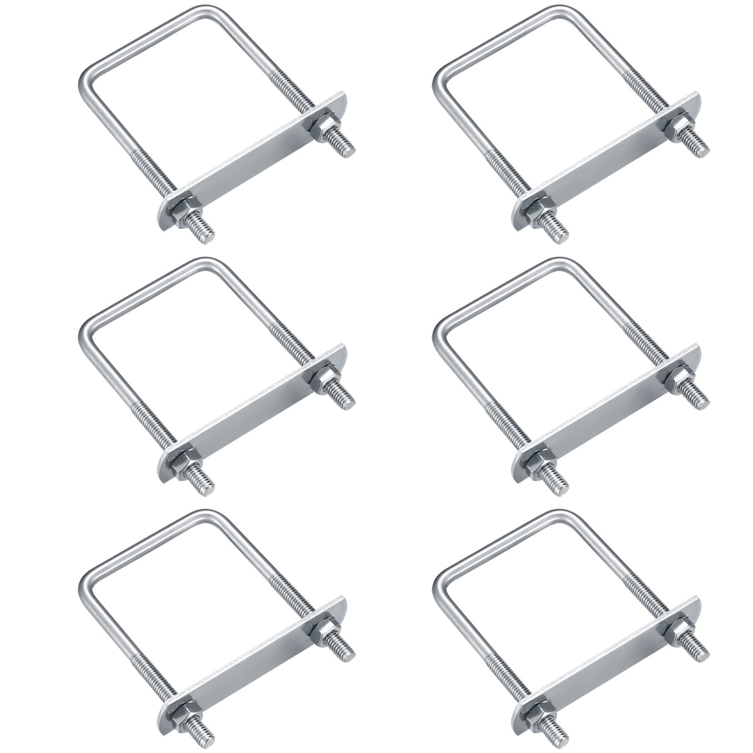 6 Pcs U Bolts, Stainless Steel Tie Down U Bolts, Metal Round U Shape ...