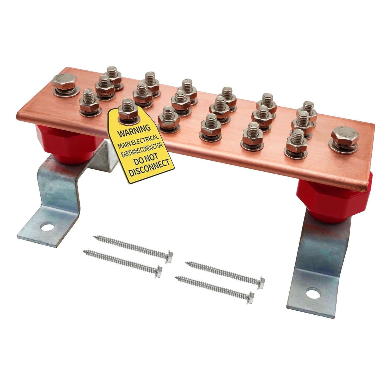 Copper Grounding Bar Kit - 10" Copper Bus Bar with 18 Terminal ...