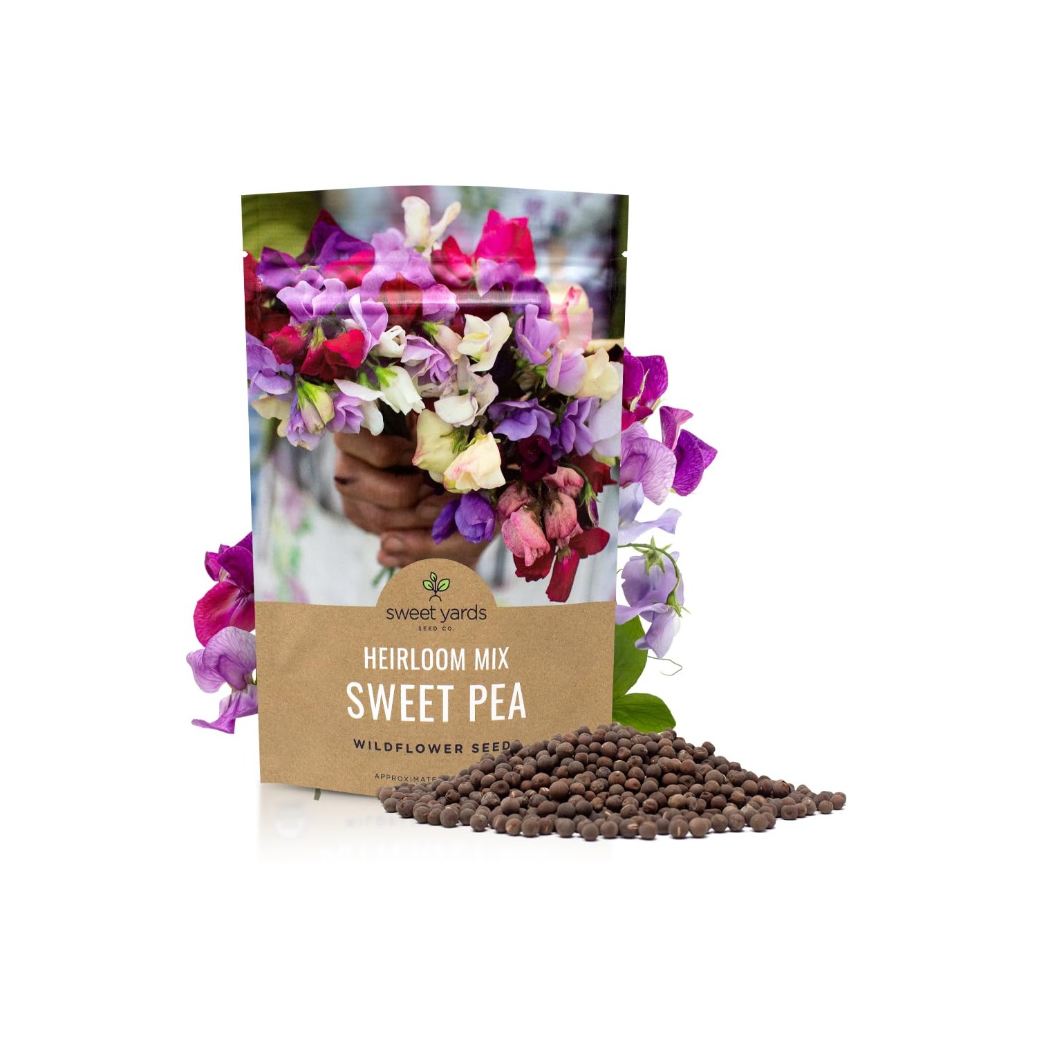 Sweet Pea Seeds Heirloom Mix - Bulk 1/4 Pound Bag - Over 1,400 Seeds ...