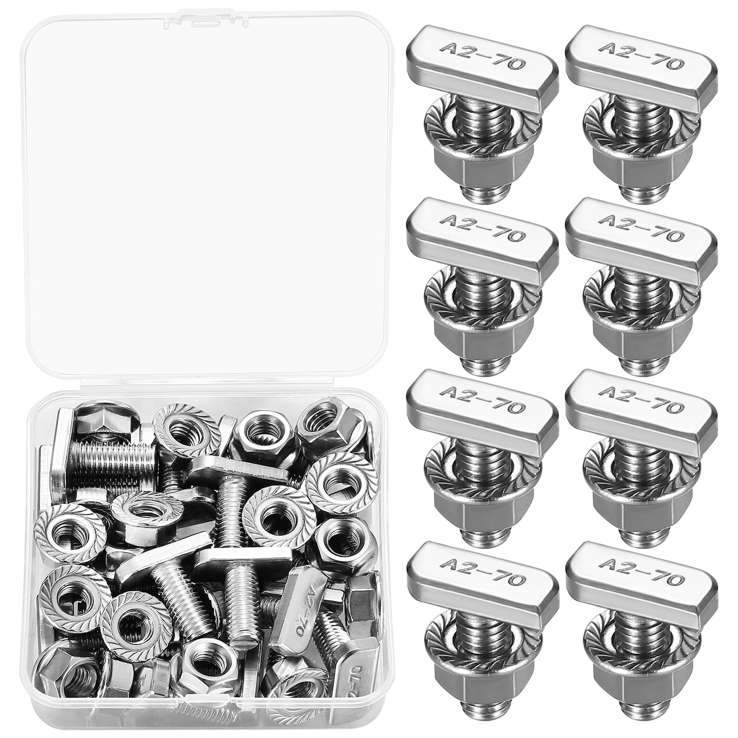 M8x20mm T Bolt Set, 20 Pcs T Slot Bolts, Stainless Steel Hammer Head ...