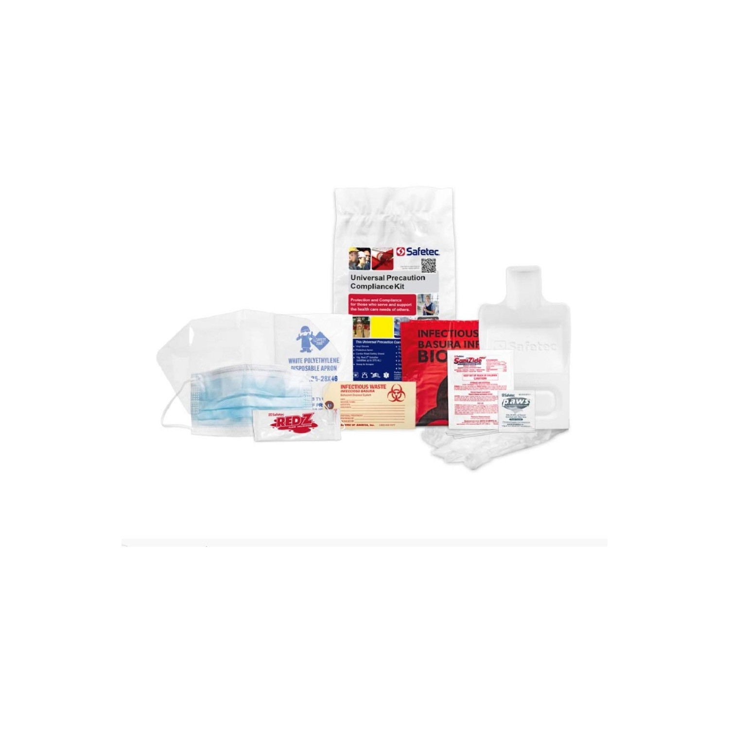 Safetec Biohazard Universal Precaution Kit, Poly Bag - 17100-1 Each ...